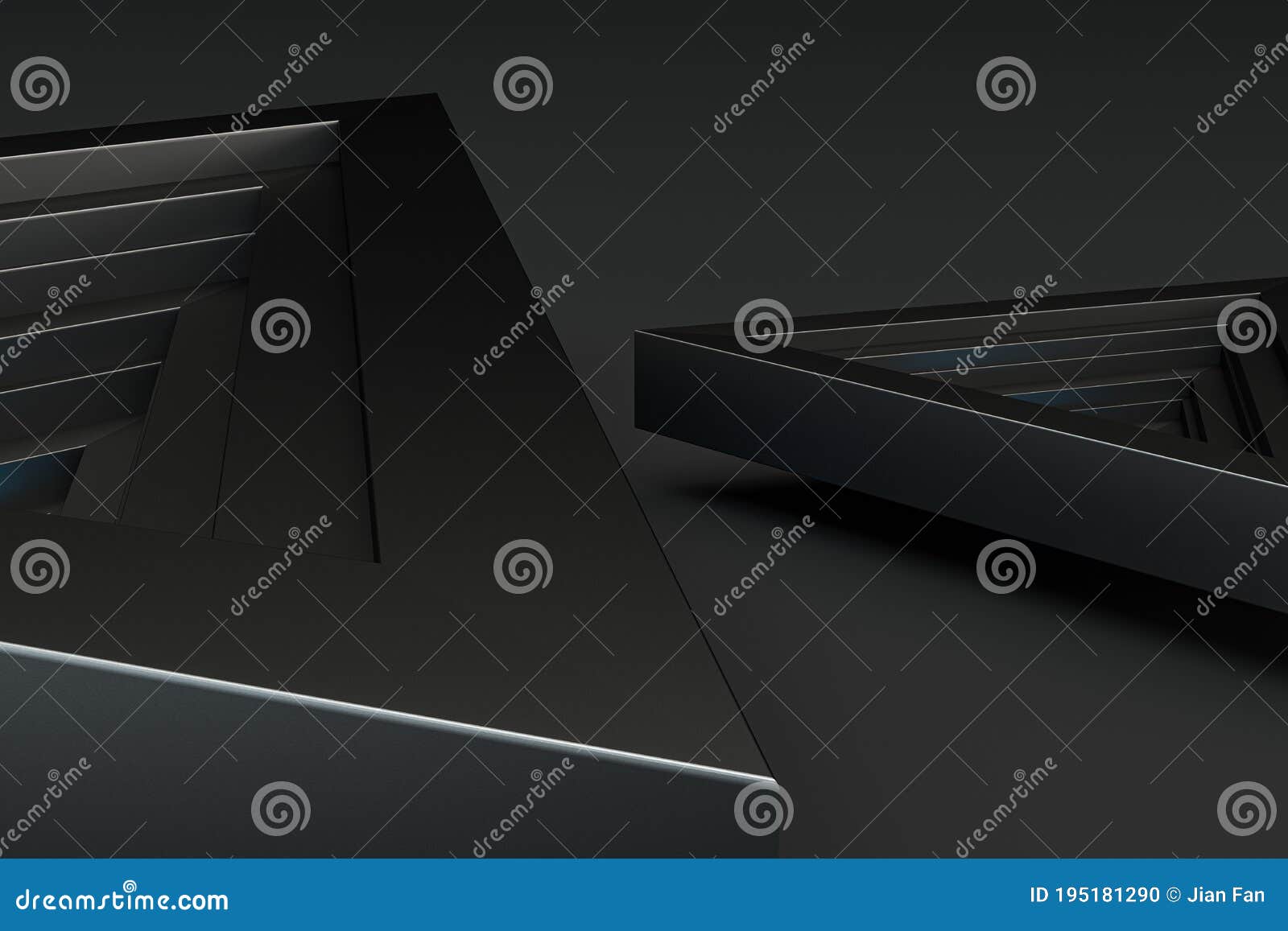 Polished Triangle Metal Frame, 3d Rendering Stock Illustration ...