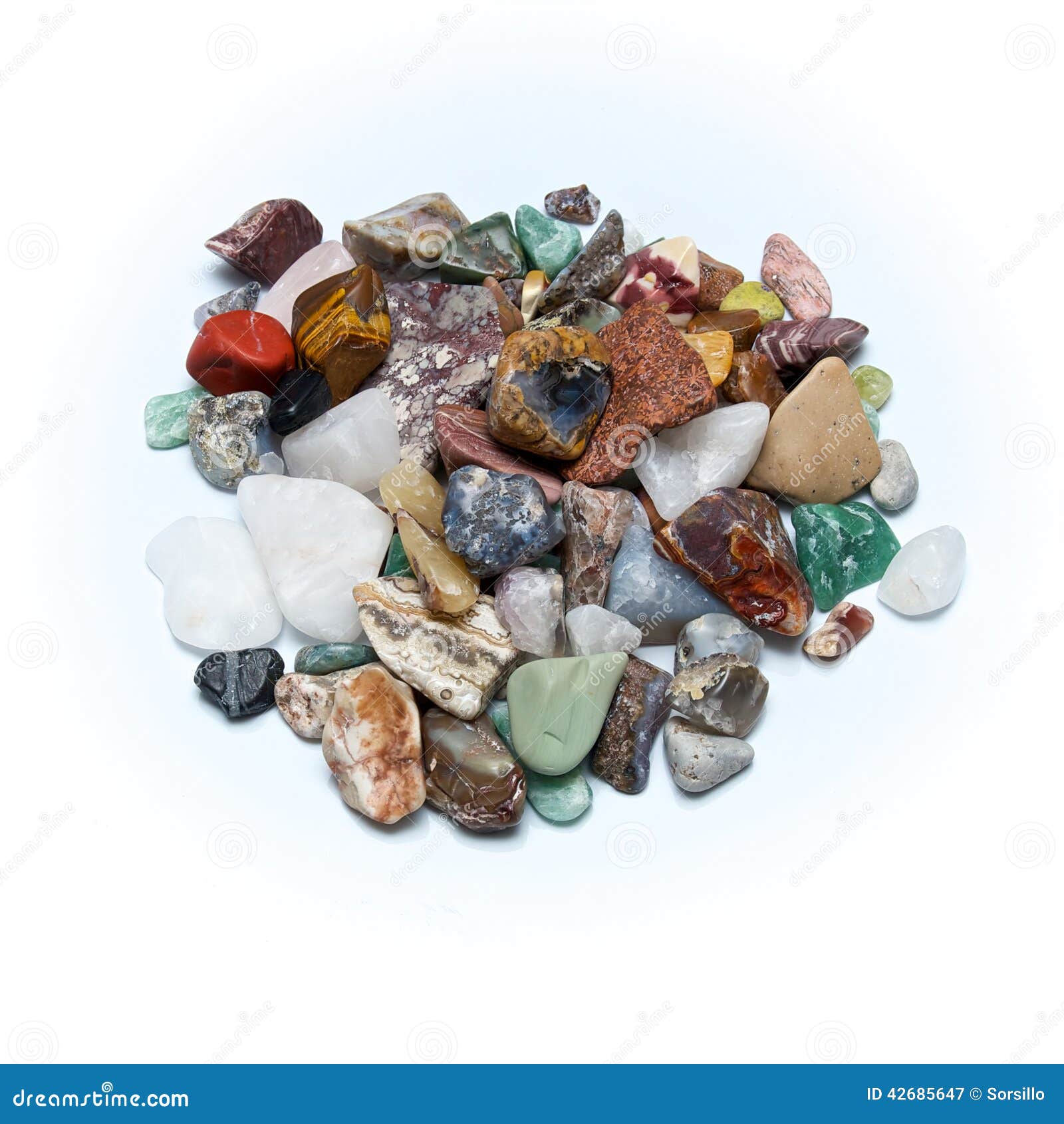 Polished tumbled stones stock image. Image of pile, broken - 42685647