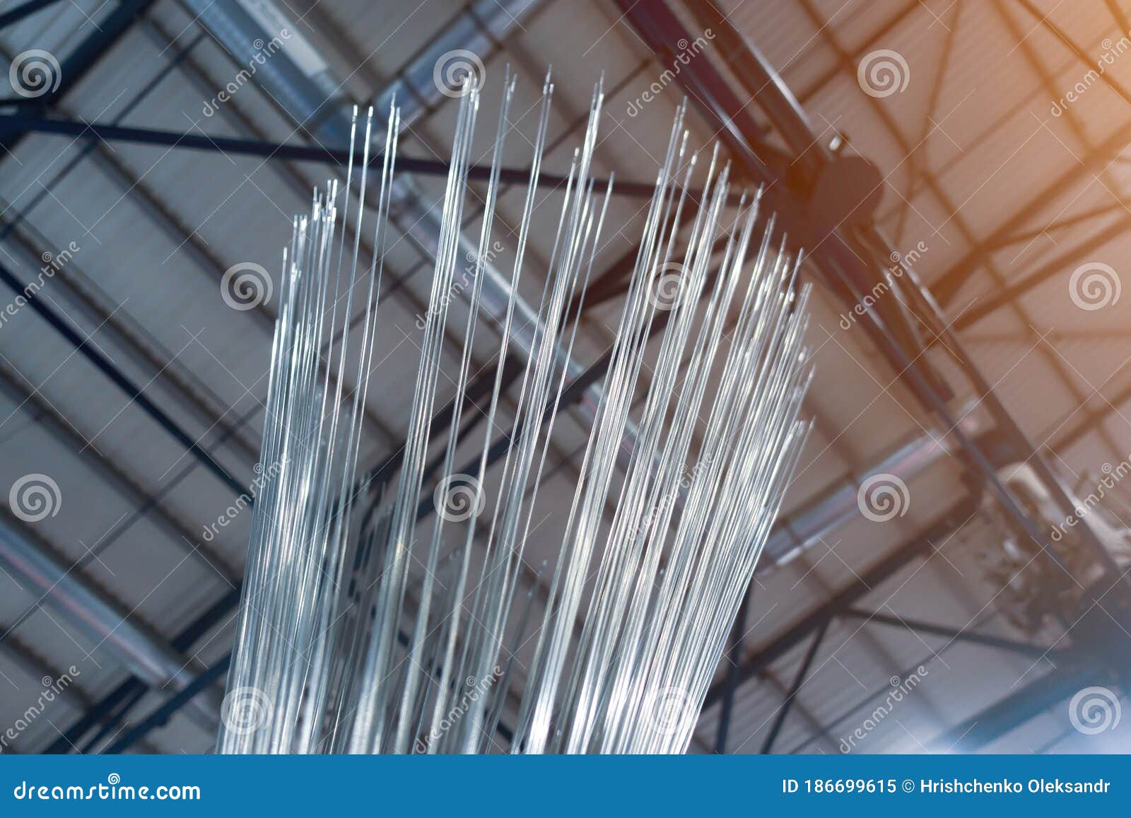 Welding Carbon Steel On Grey Metal In Vertical Line. Royalty-Free Stock ...