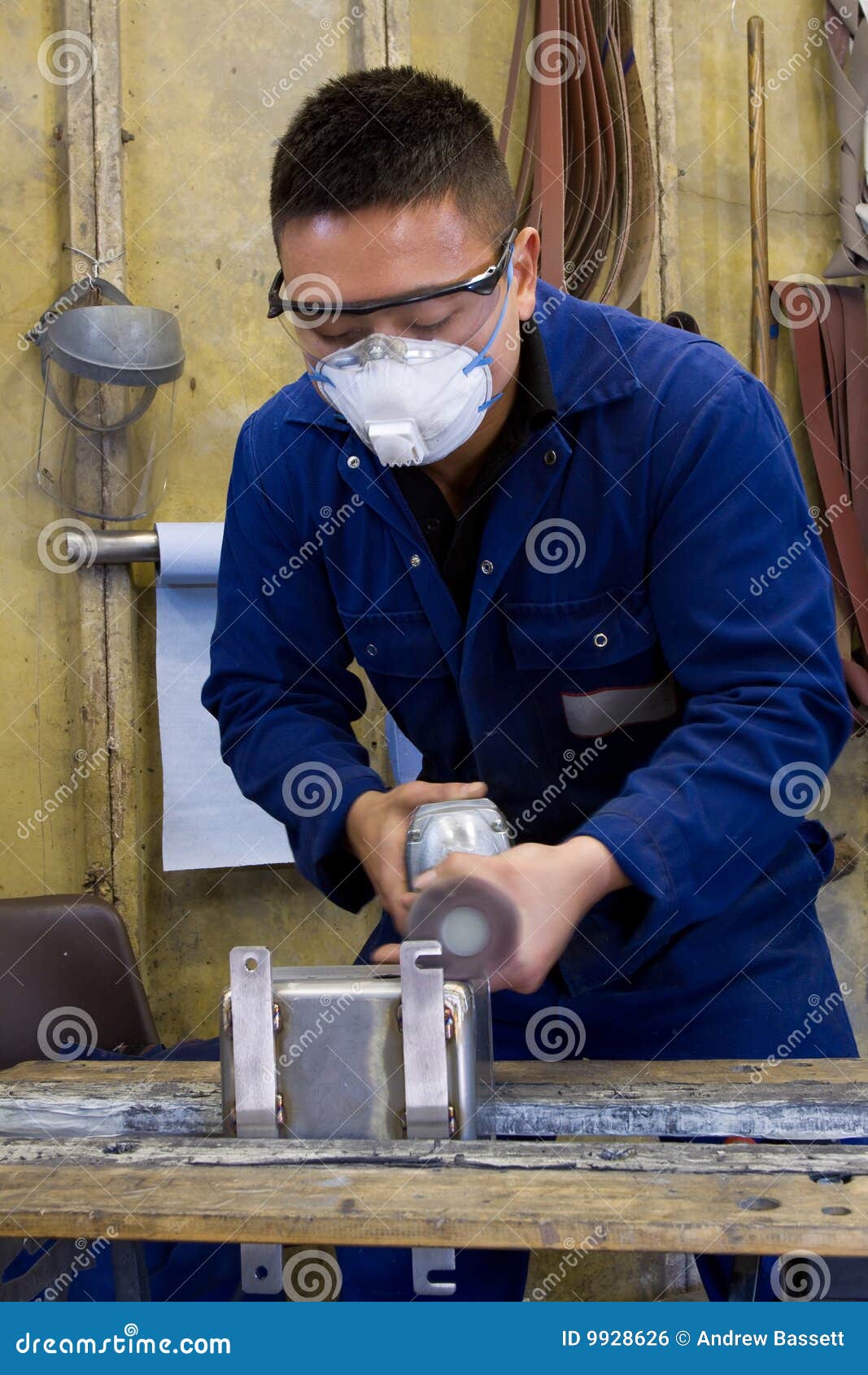 Polishing Metal in Workshop Stock Photo - Image of fabricating, power ...