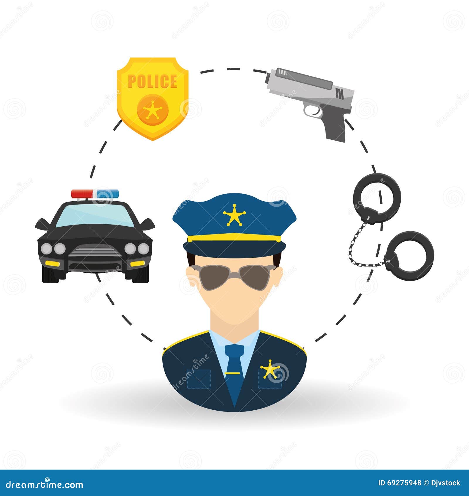 Polissymbolsdesign vektor illustrationer. Illustration av guld - 69275948