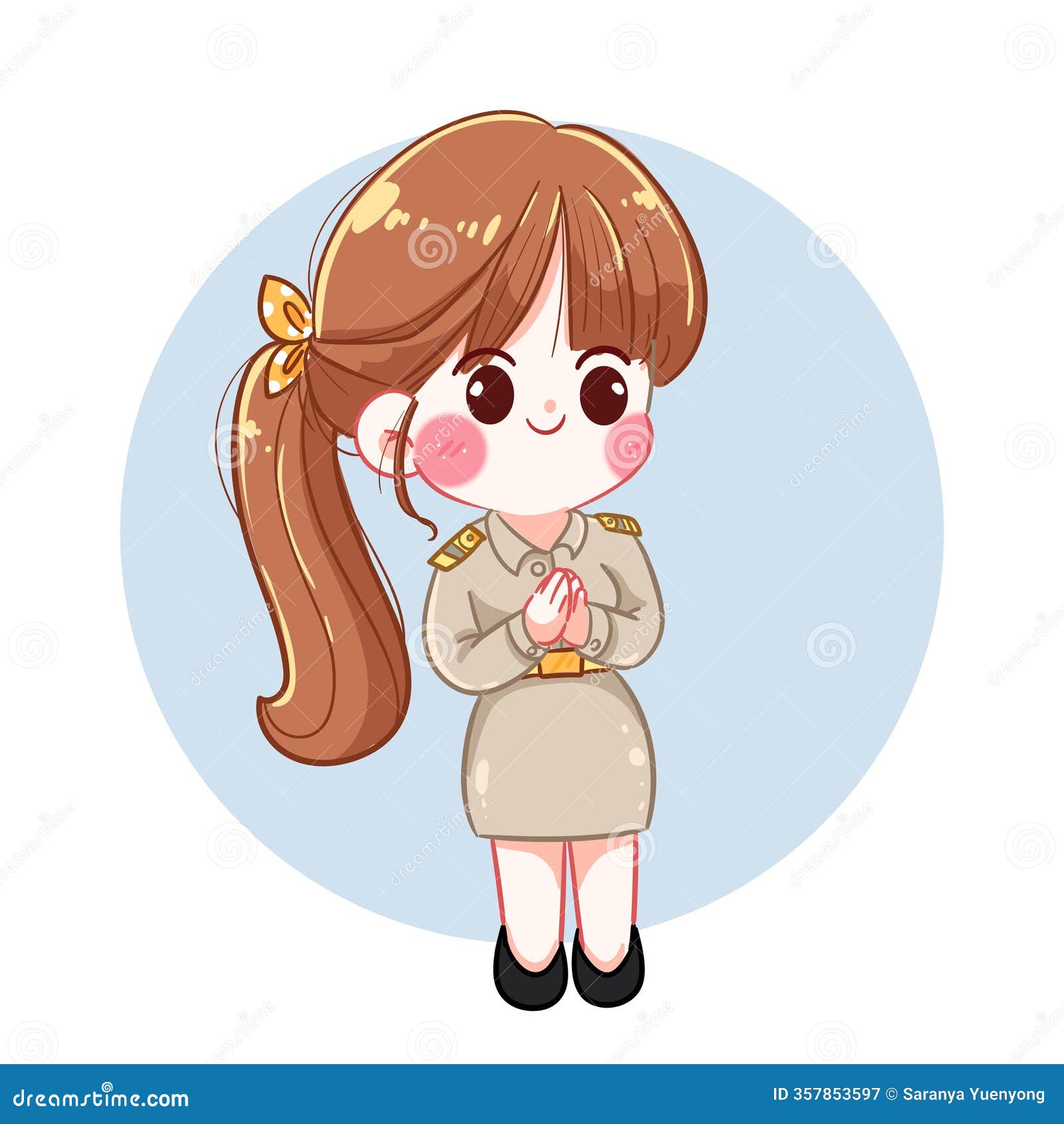 Polite Teacher Greeting Cartoon Illustration Stock Illustration ...