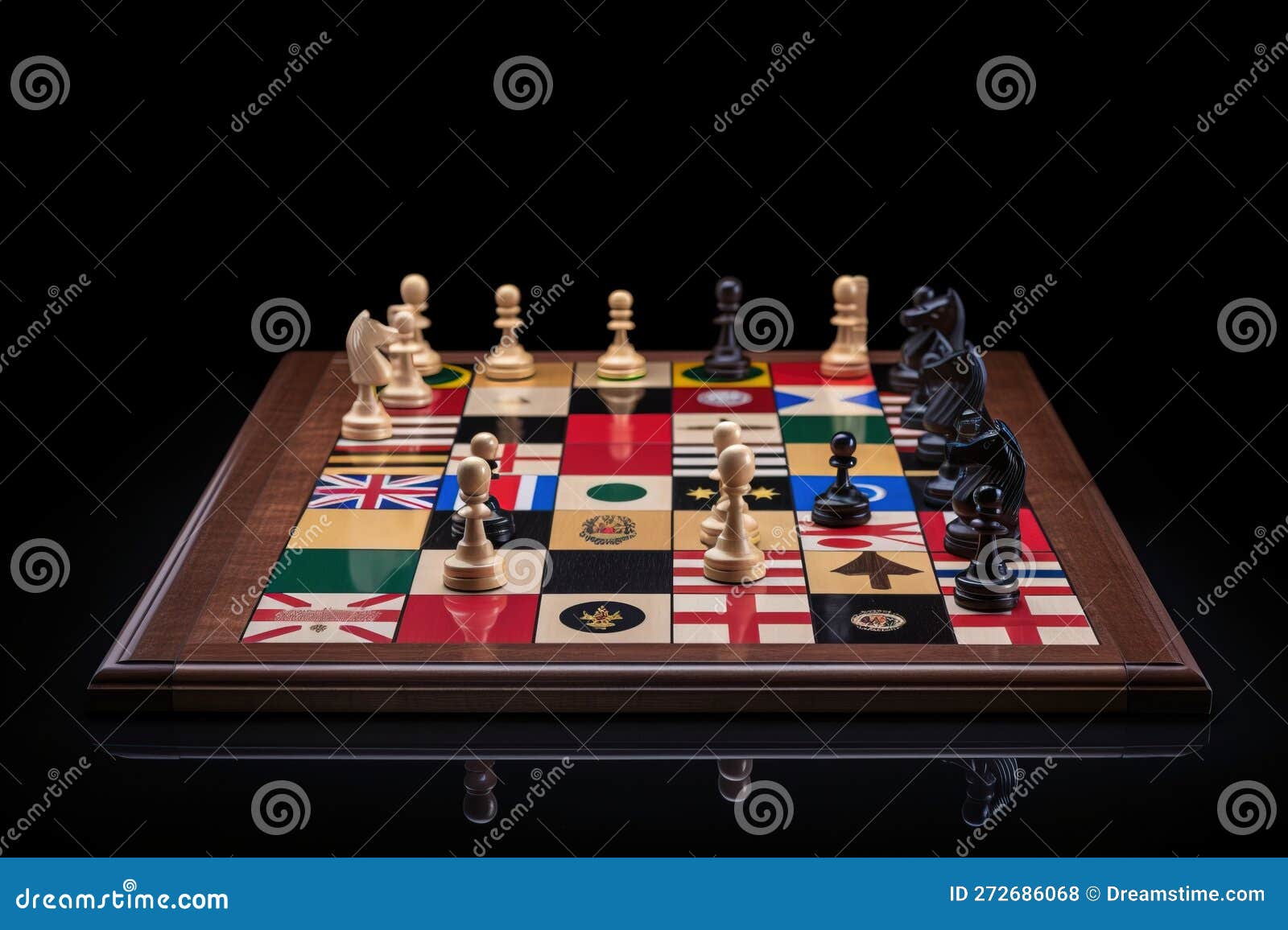 Political Board Intellectual Game Chess with Country Flags. Hobbies and ...