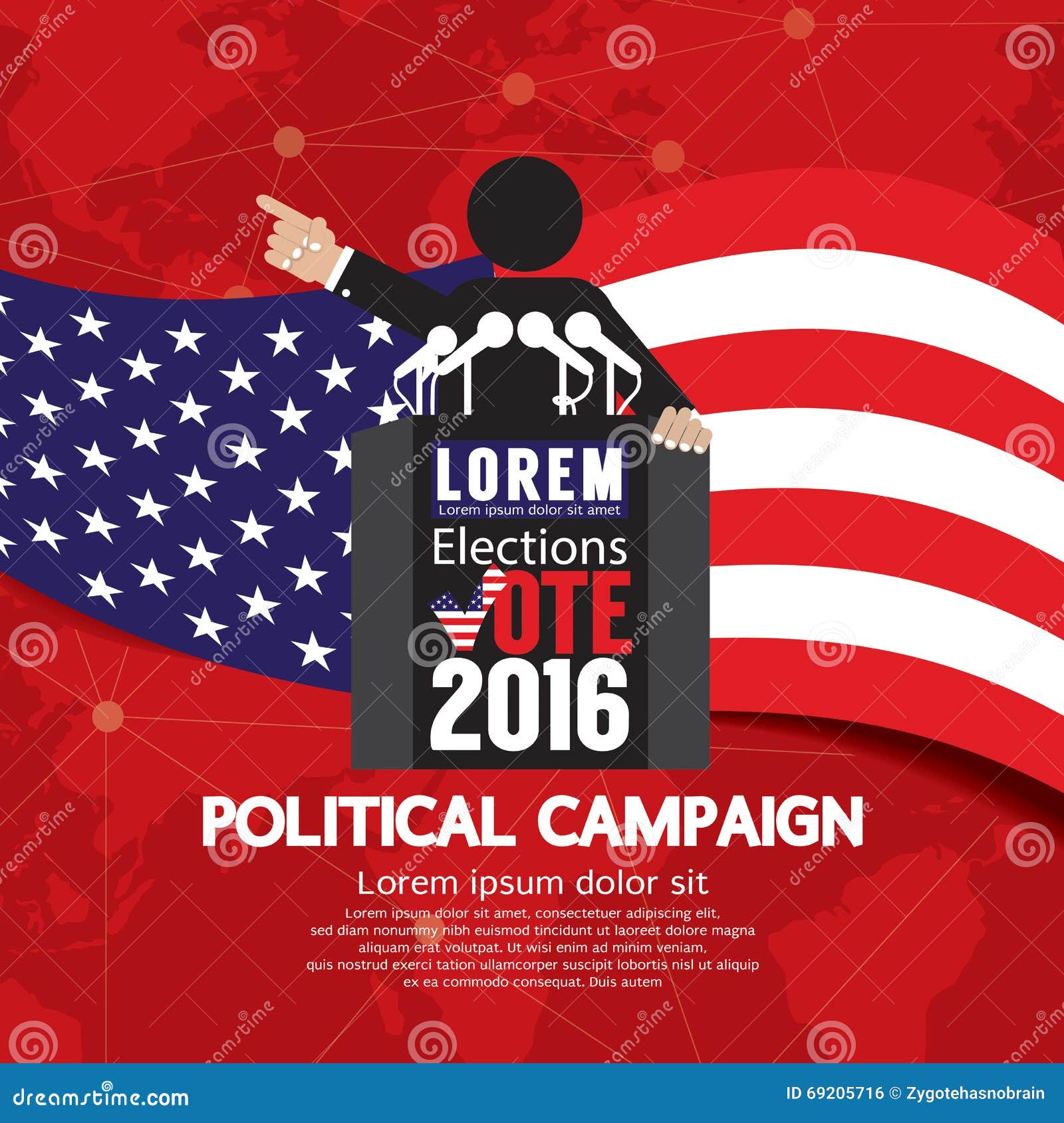 Political Campaign Banner. stock vector. Illustration of design - 69205716