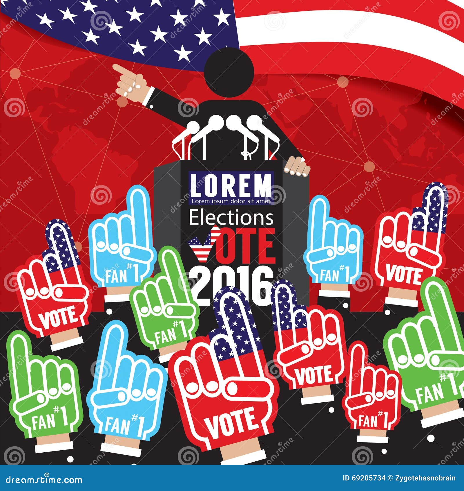 Political Campaign Banner. stock vector. Illustration of foam - 69205734