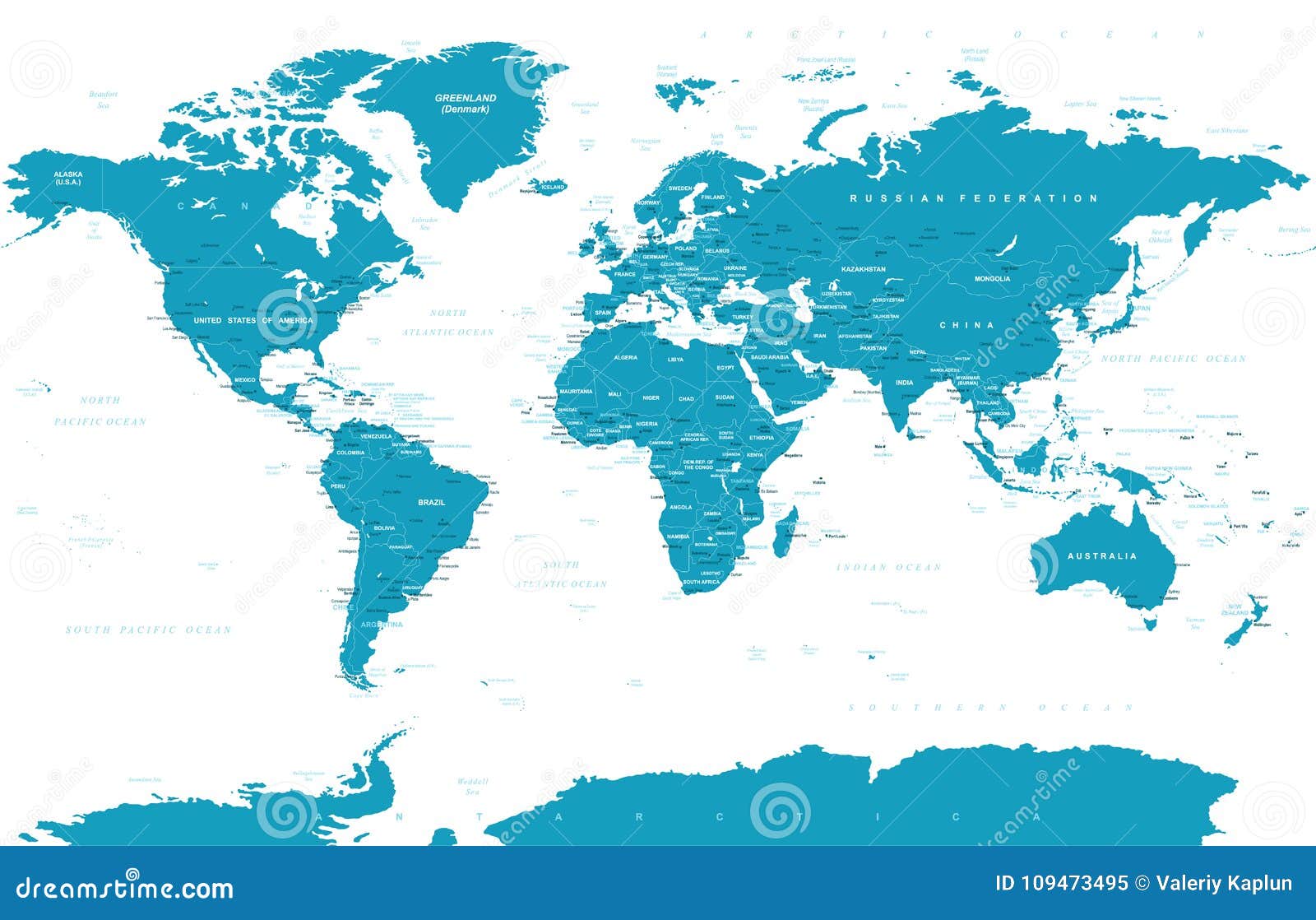 Political Colored World Map Vector Stock Illustration | CartoonDealer ...