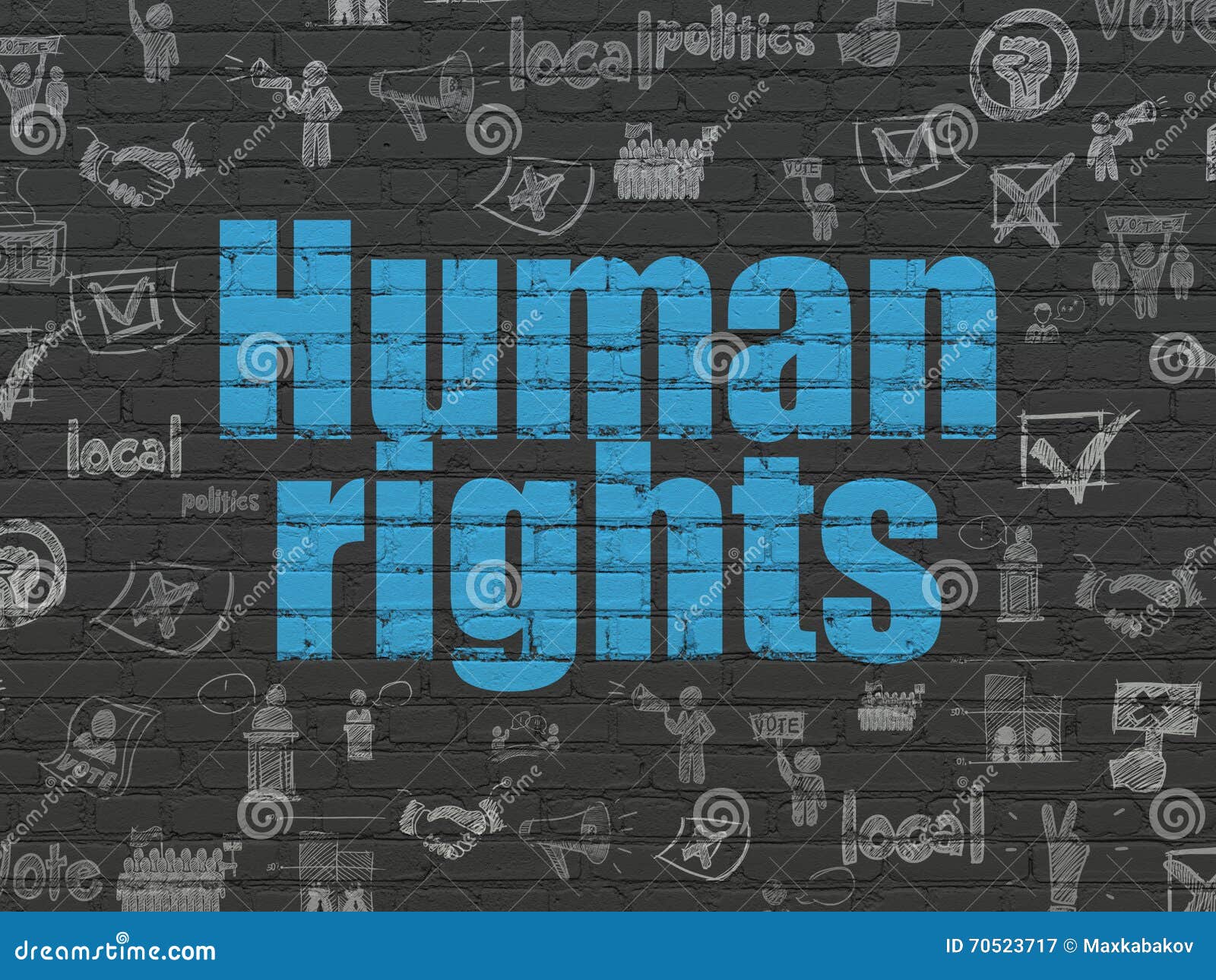 Political Concept: Human Rights on Wall Background Stock Illustration ... Political Concept: Human Rights on Wall Background Stock Illustration ...