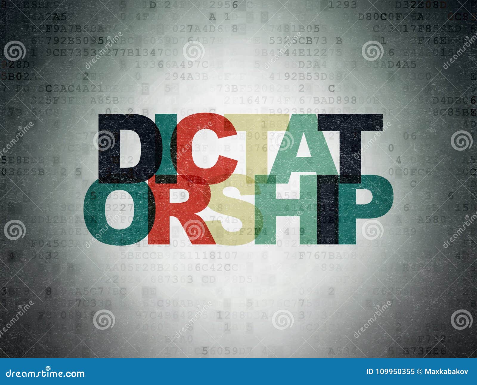 Political Concept: Dictatorship on Digital Data Paper Background Stock ...
