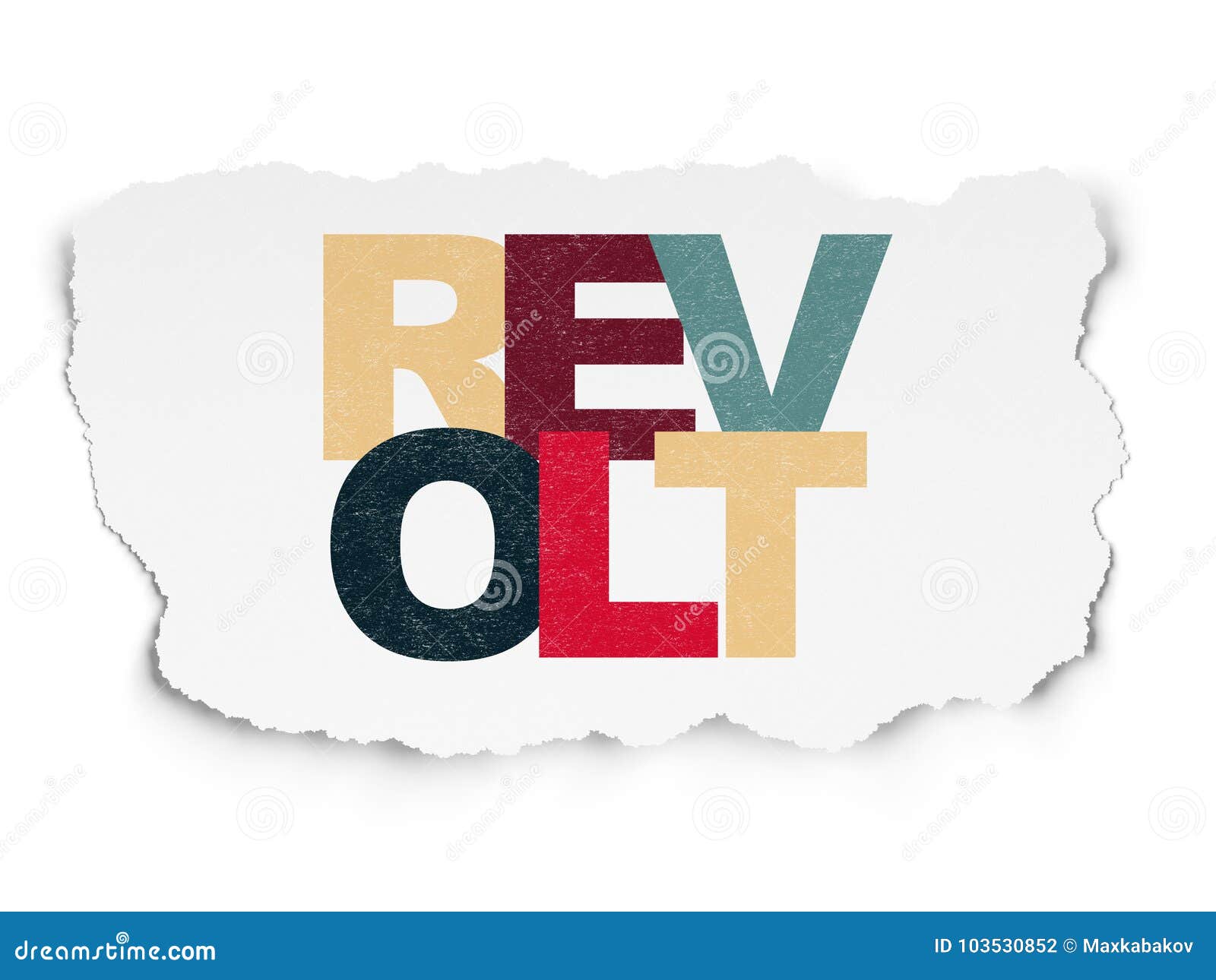 Political Concept: Revolt on Torn Paper Background Stock Illustration ...