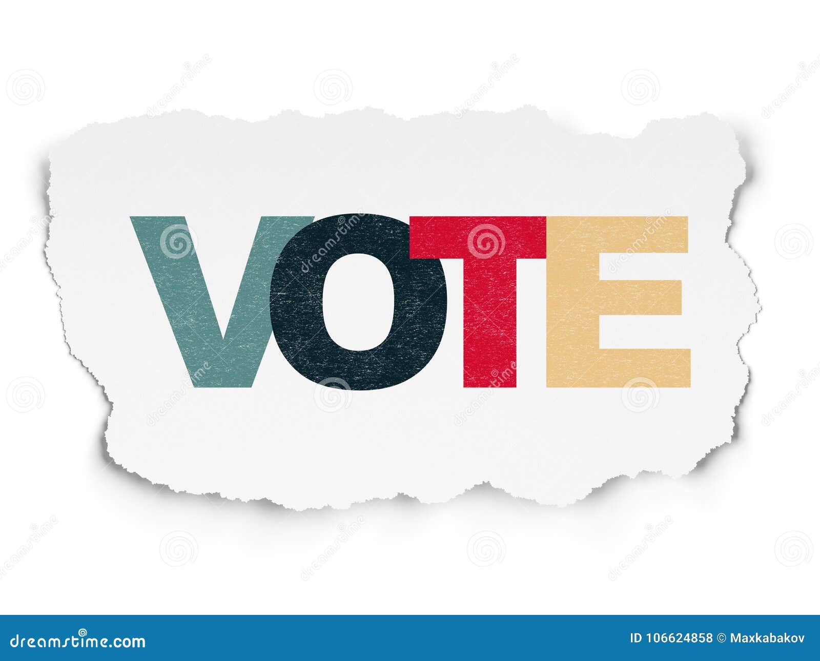 Political Concept: Vote on Torn Paper Background Stock Illustration ...