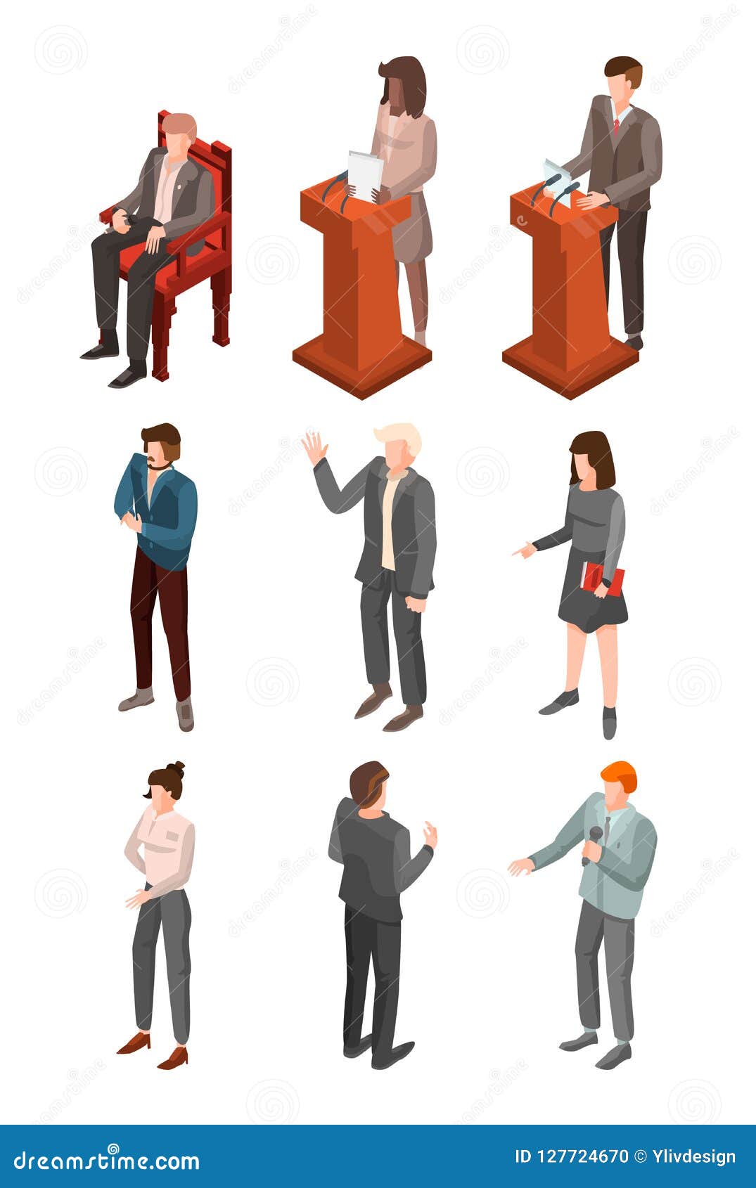 Political Conference Icon Set, Isometric Style Stock Vector ... Political Conference Icon Set, Isometric Style Stock Vector ...