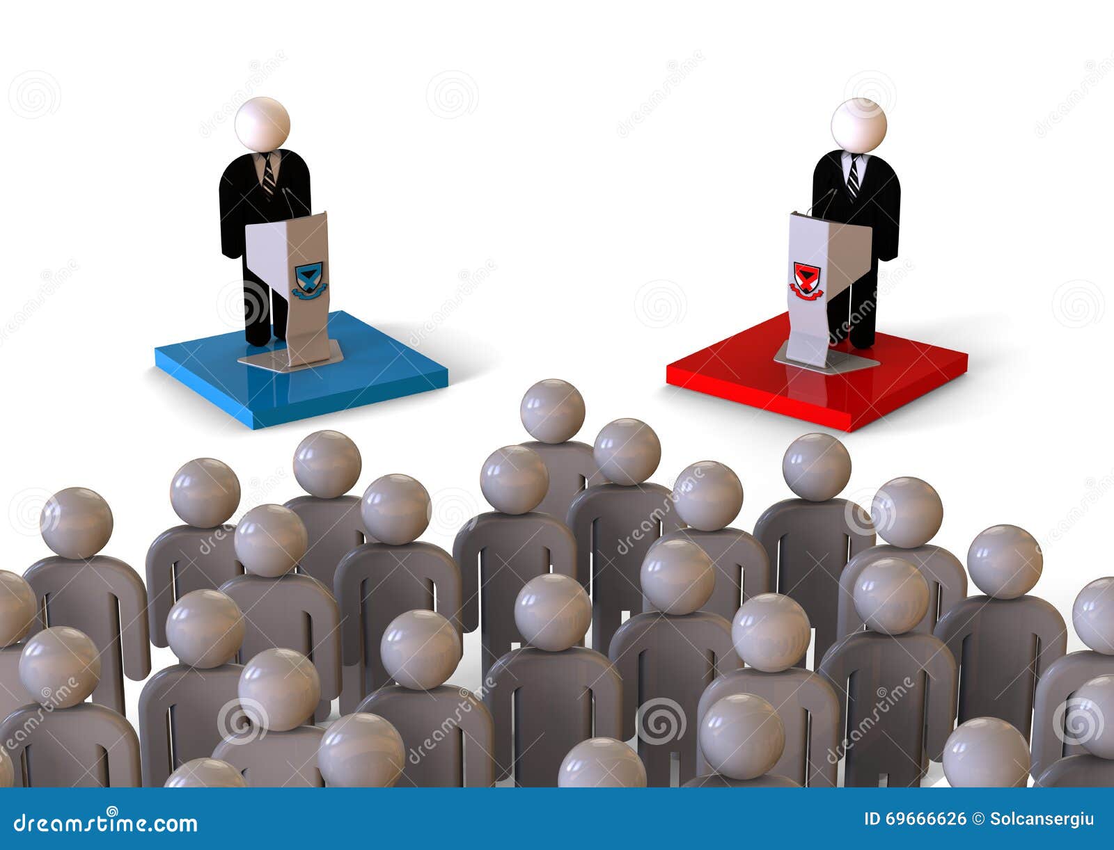 Political Debate in Front of a Crowd Concept Stock Illustration ...