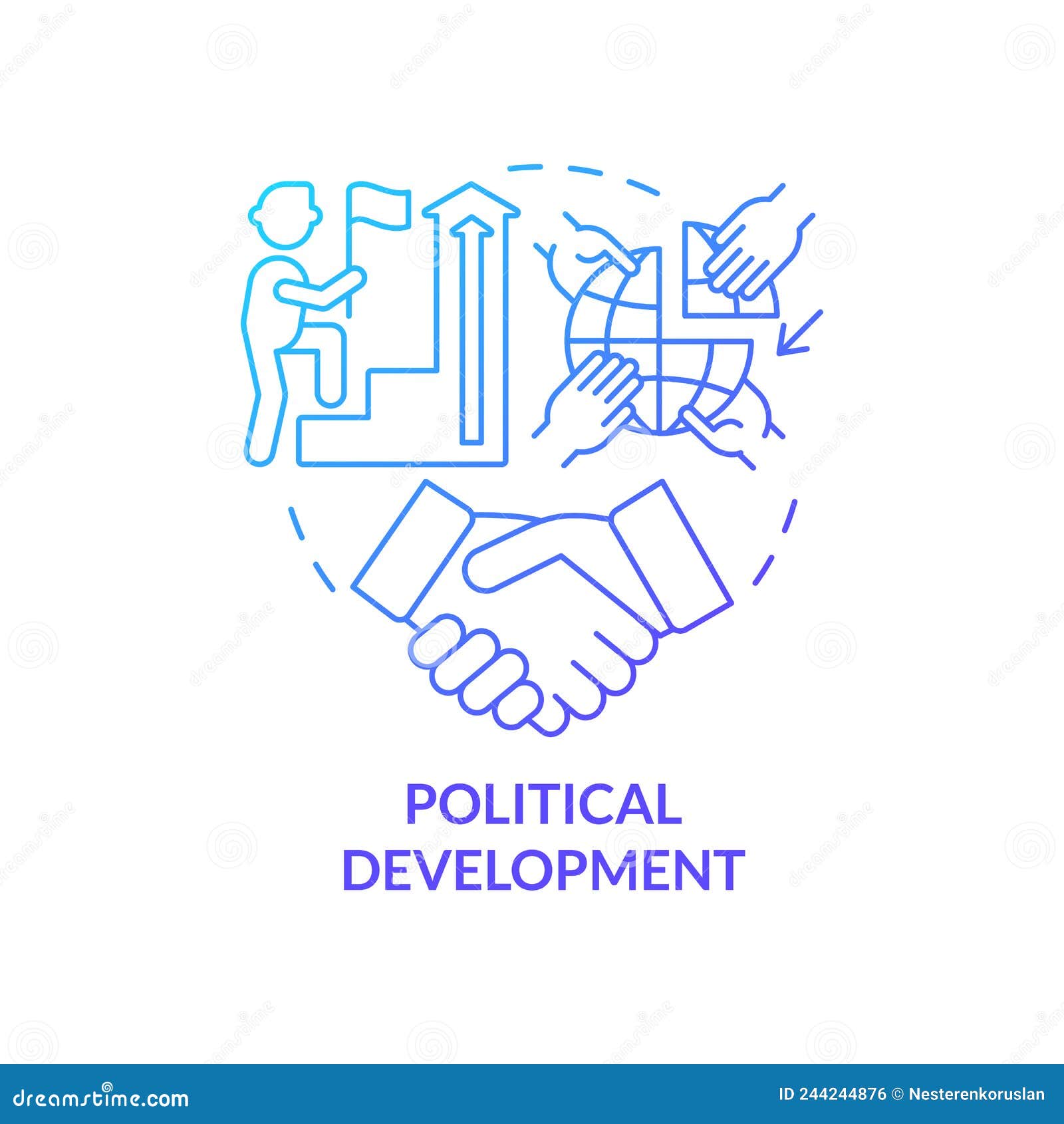 Political Development Blue Gradient Concept Icon Stock Vector ...