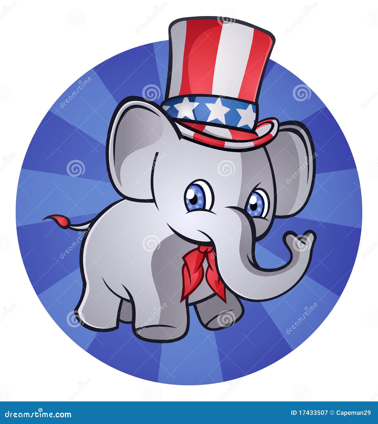 Elephant In Uncle Sam Hat. Republican Elephant. Symbol Of Political ...