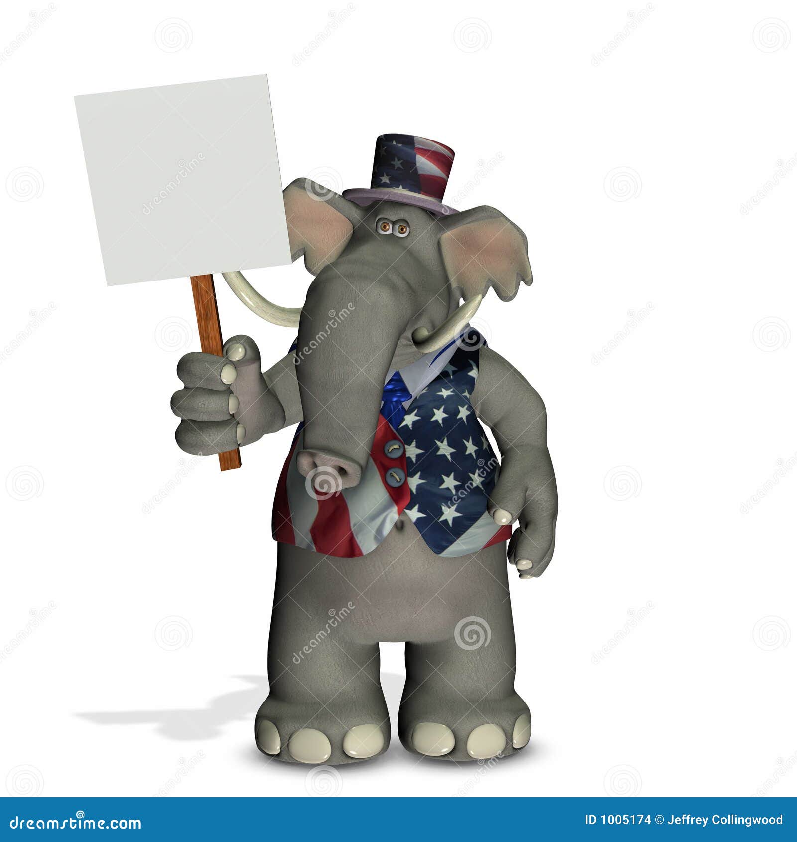 Political Elephant with Blank Sign Editorial Stock Image - Illustration ...