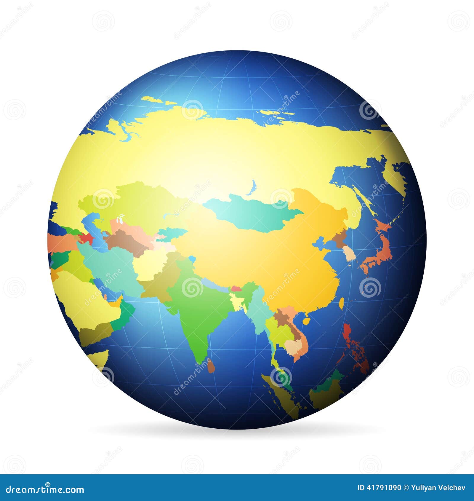 Asia World Map Globe