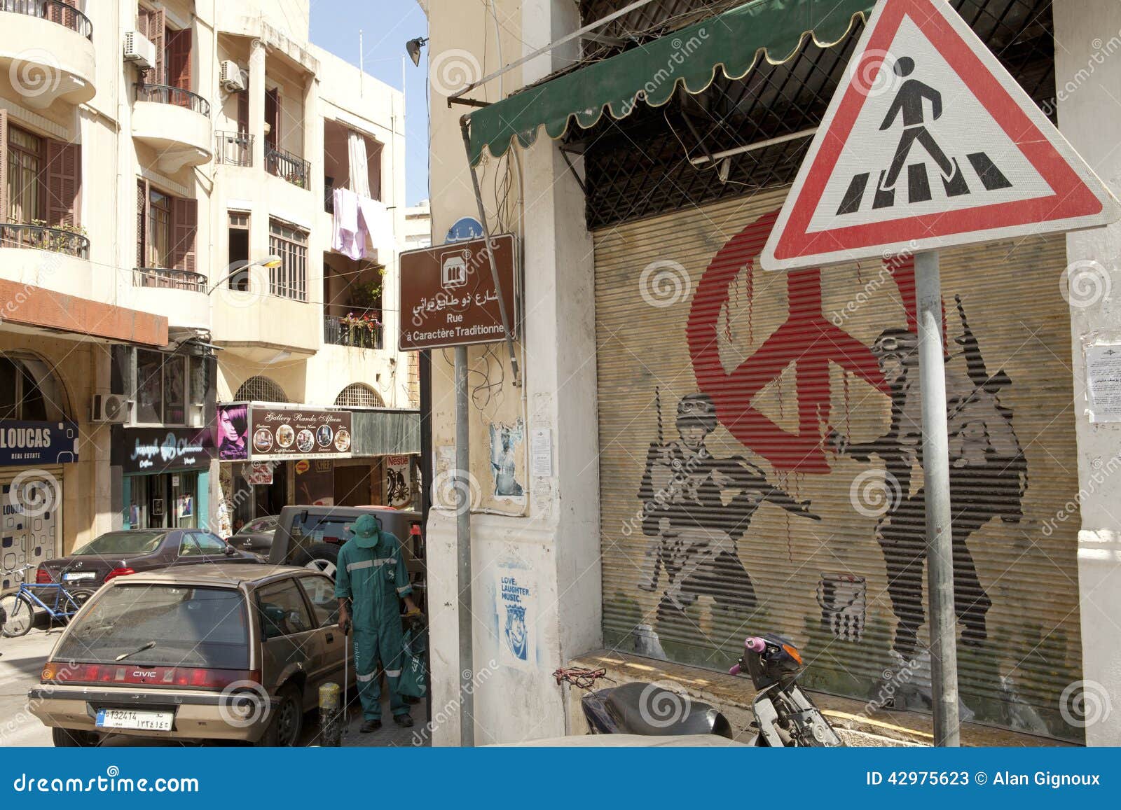 Political Graffiti, Lebanon Editorial Stock Photo - Image of cross ...