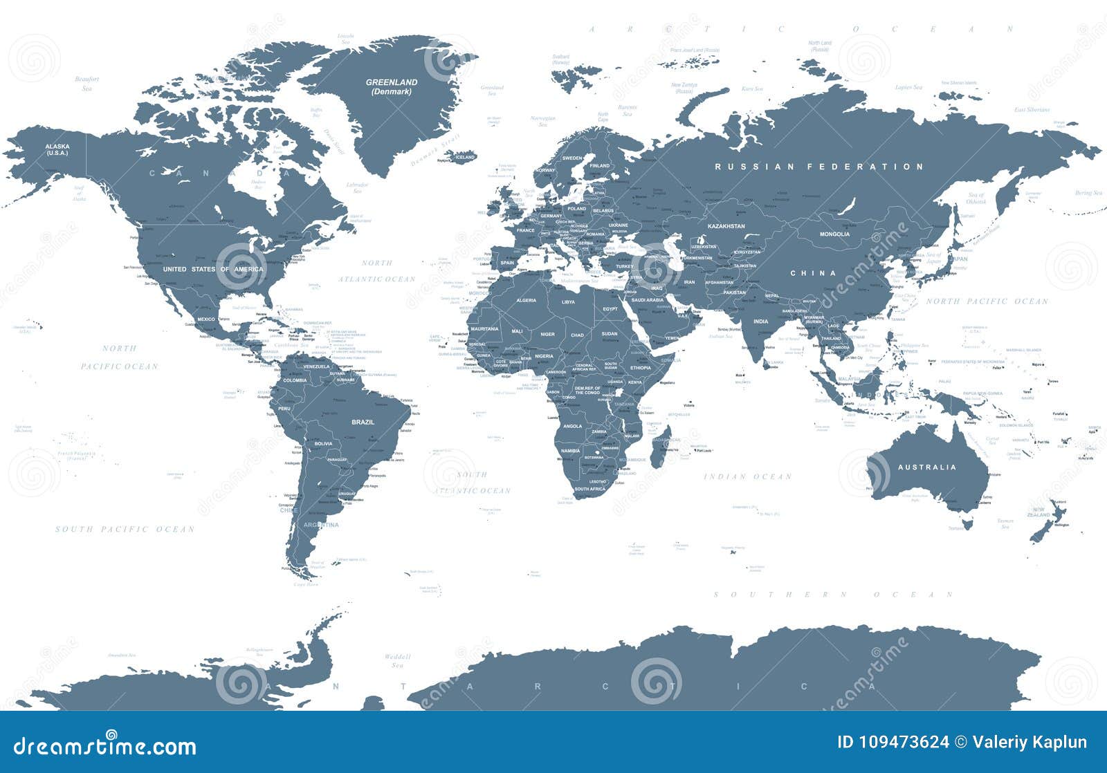 Political Grayscale World Map Vector Royalty-Free Illustration ...