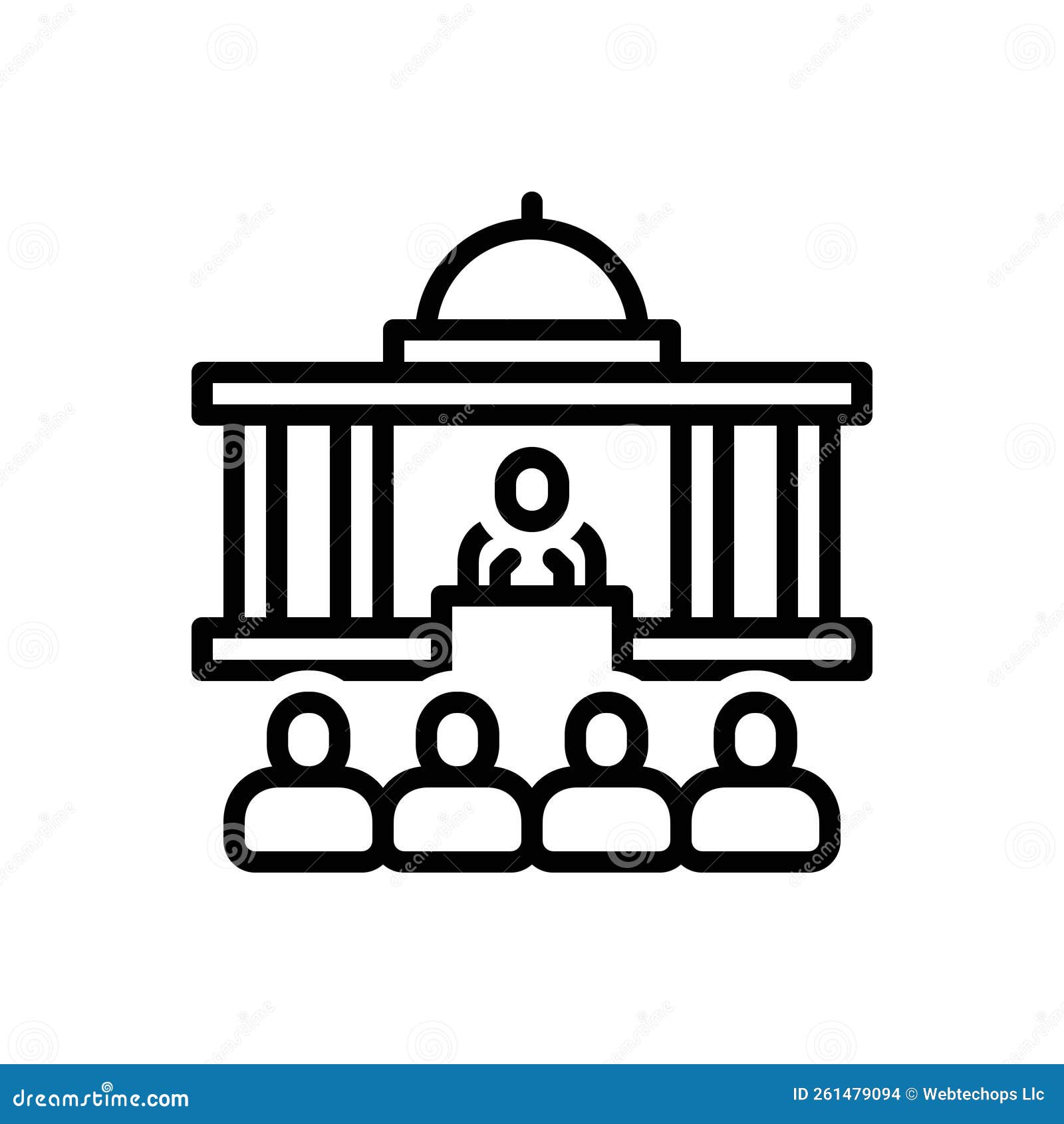Black Line Icon for Political, Governmental and Legislative Stock ...