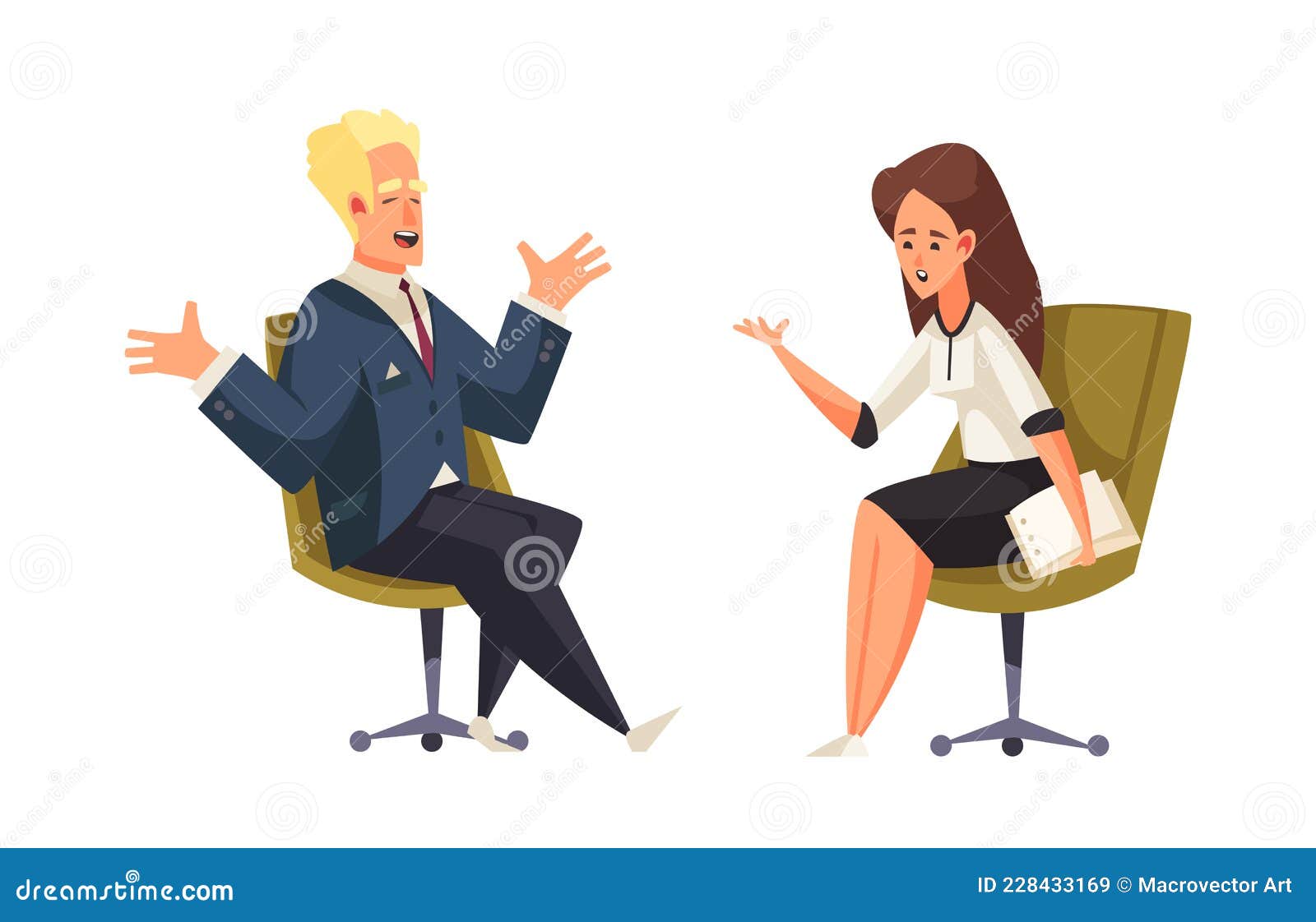 Political Interview Doodle Composition Stock Vector - Illustration of ...