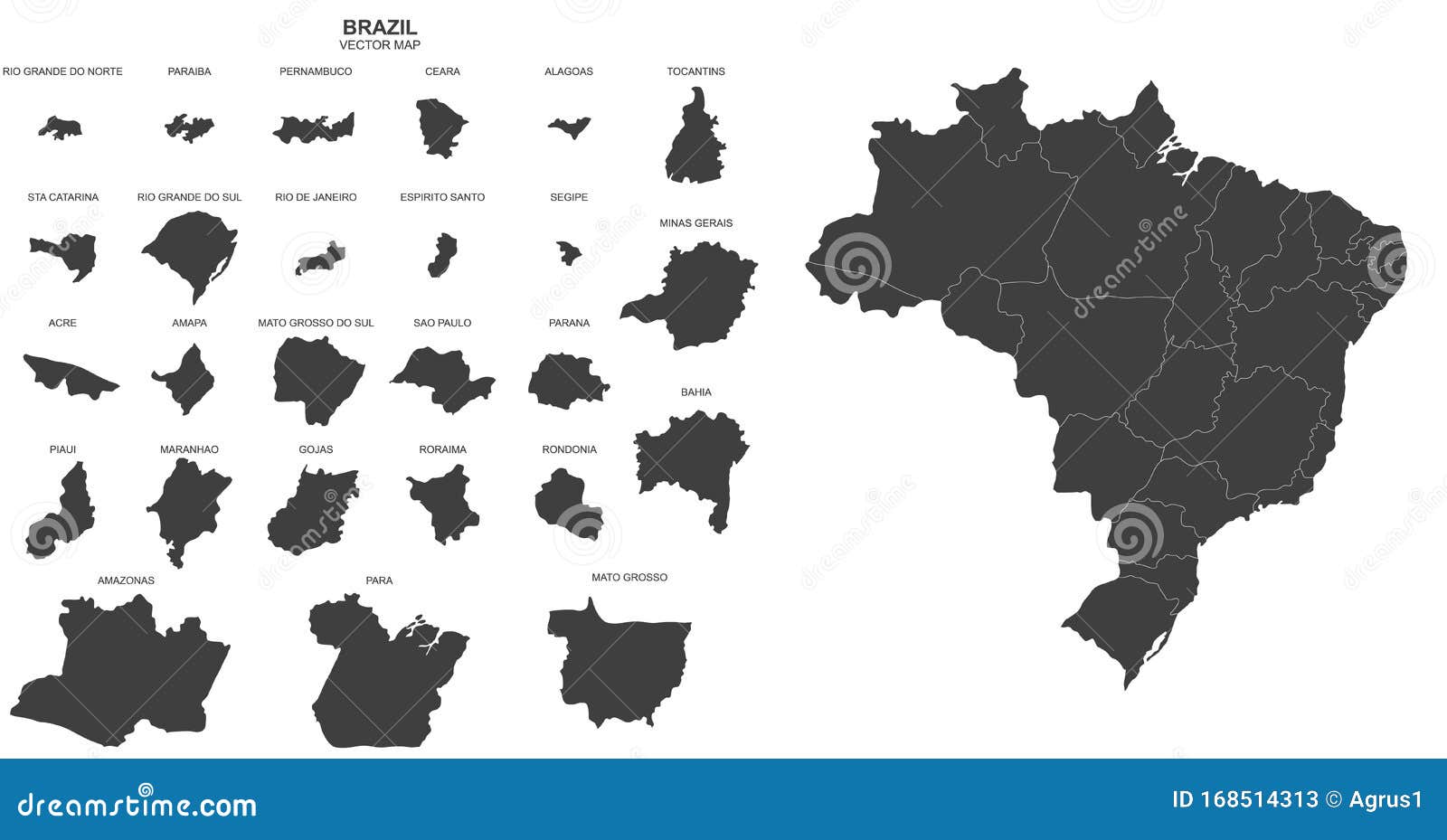 Political Map of Brazil Isolated on White Background Stock Vector ...
