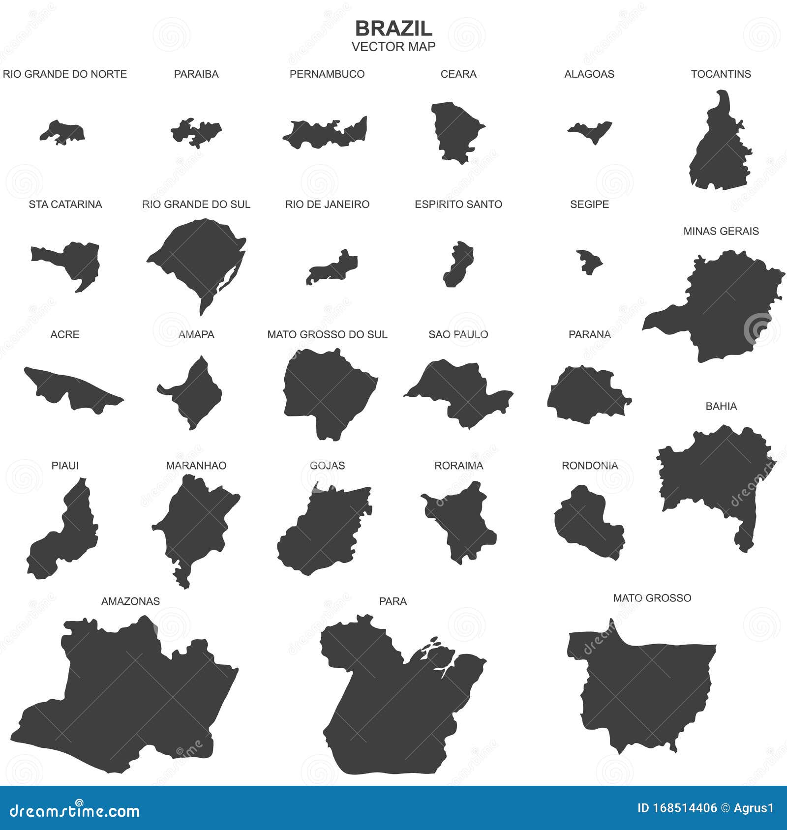 Brazil Map Isolated On White Background, Leaves Map Vector ...
