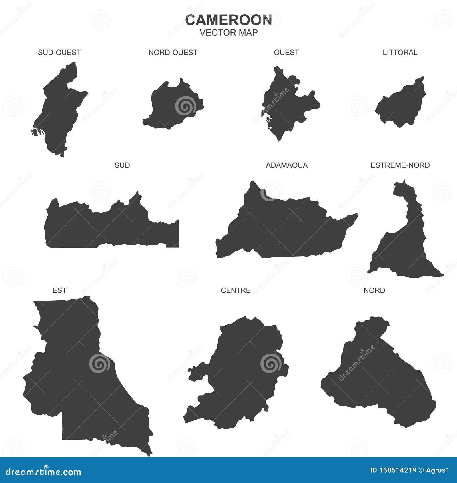 Political Map Of Cameroon Isolated On White Background Cartoon Vector ...