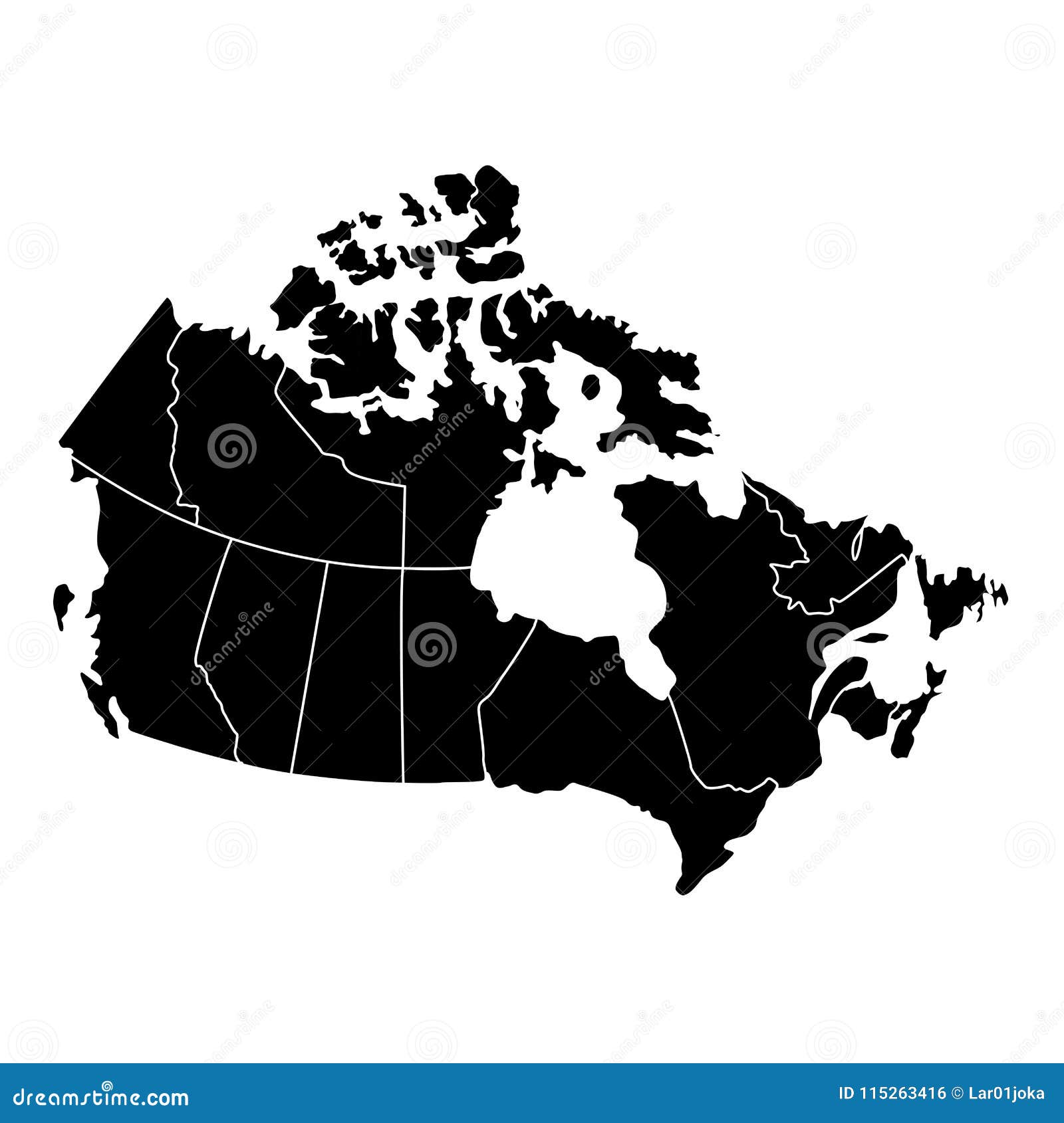 Political map of Canada stock vector. Illustration of clipart - 115263416