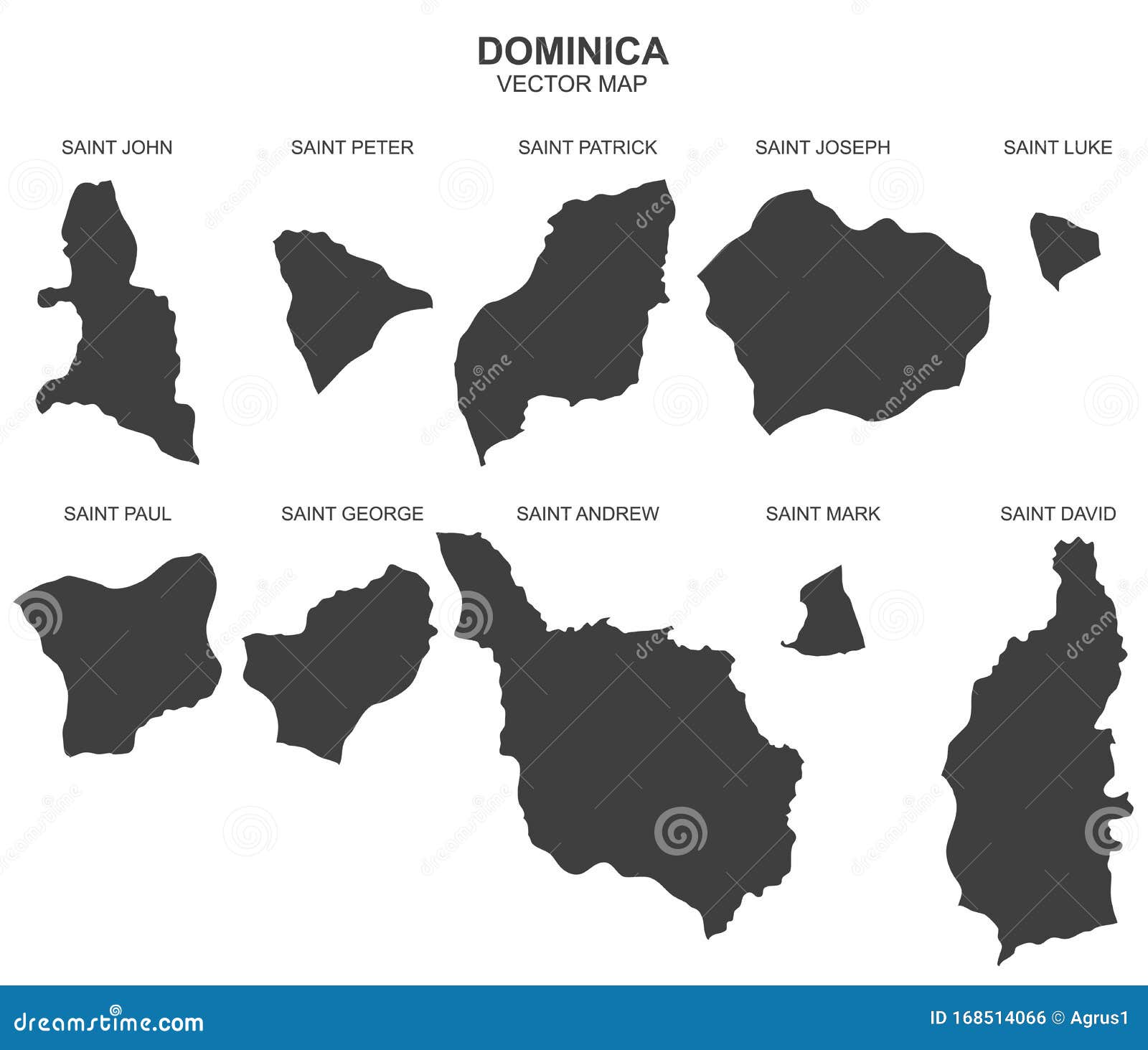 Political Map of Dominica Isolated on White Background Stock Vector ...