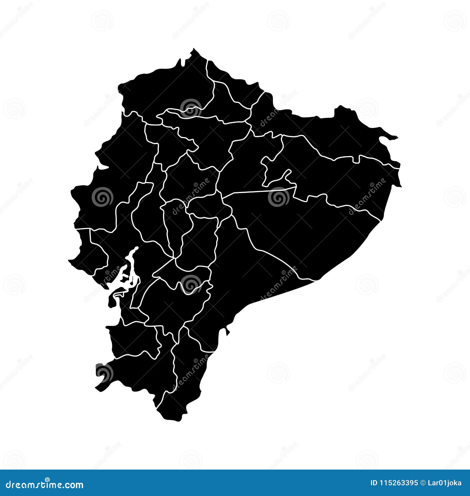Political map of Ecuador stock vector. Illustration of abstract - 115263395