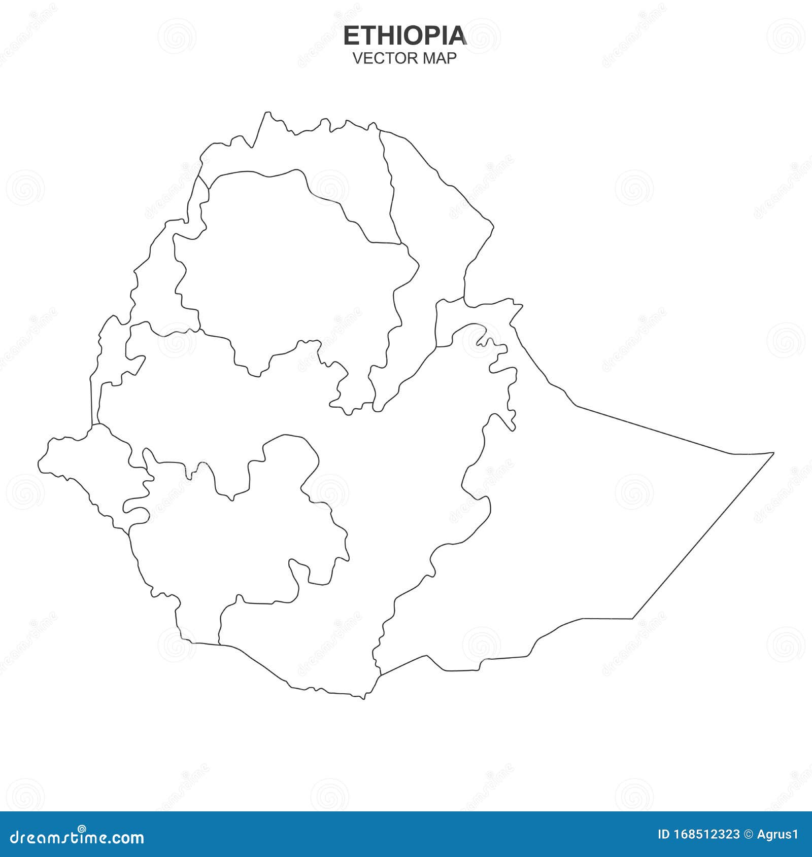 Political Map of Ethiopia Isolated on White Background Stock Vector ...