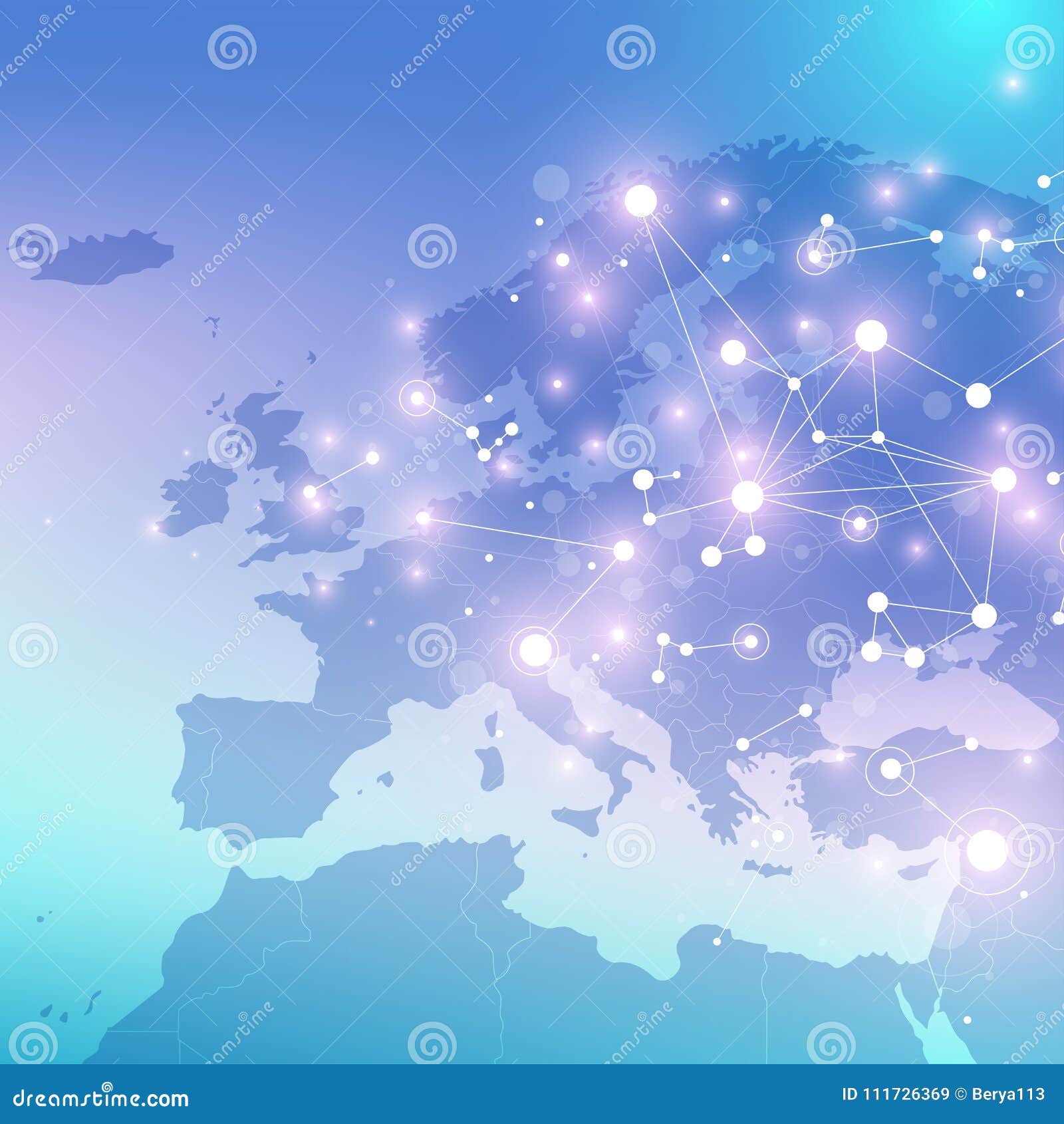 Political Map of Europe. Abstract Blurred Background, Illustration ...