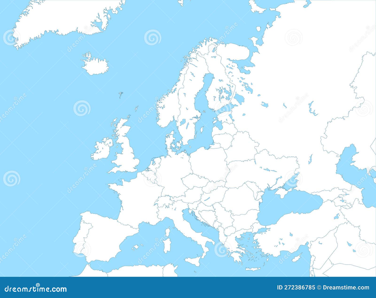 Political Map of Europe with Borders Stock Vector - Illustration of ...