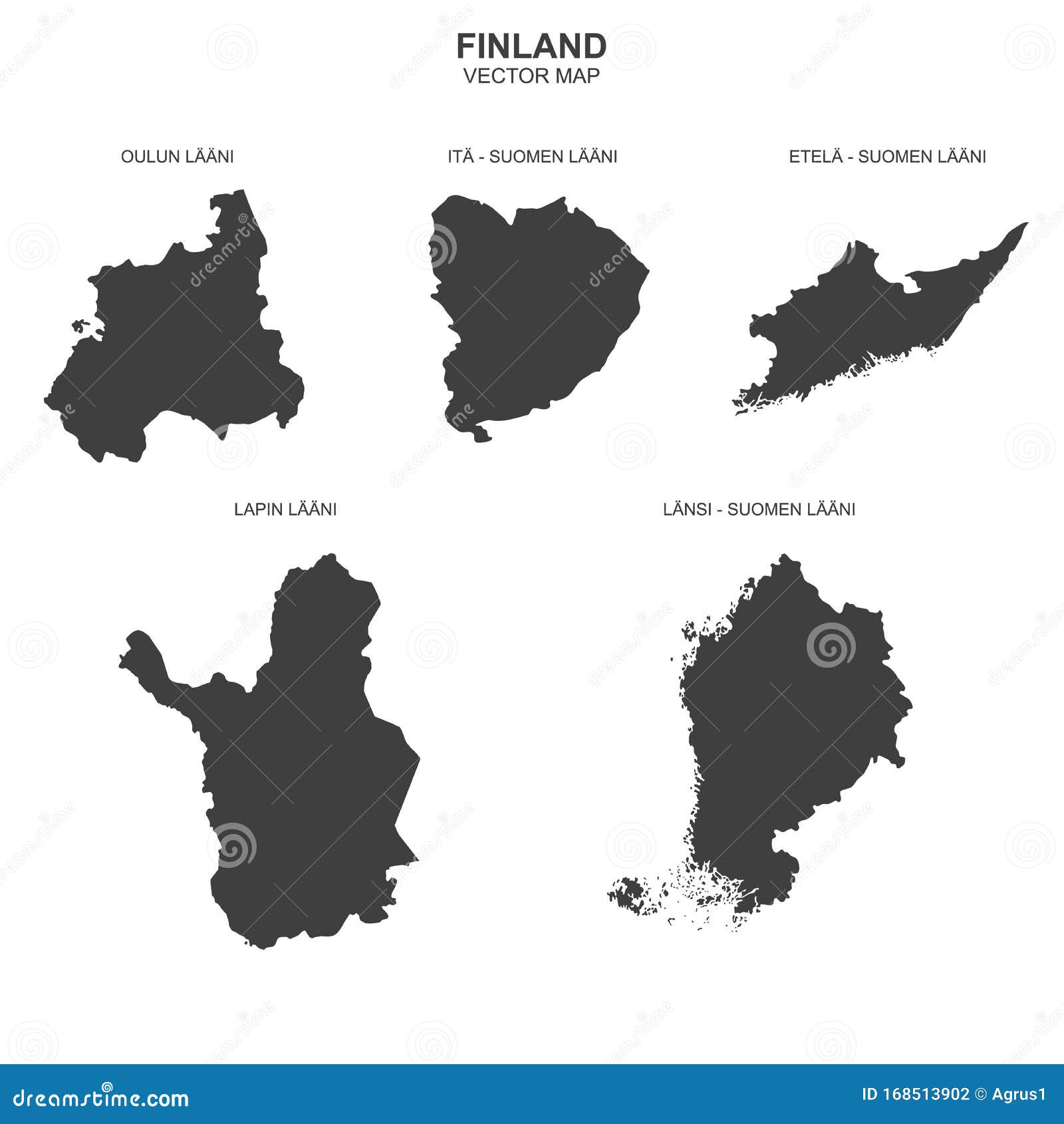 Political Map Of Finland Isolated On Transparent Background Vector ...