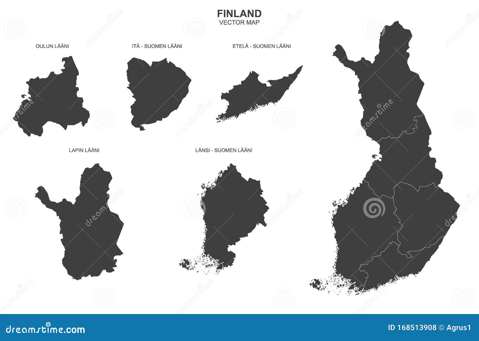 Political Map Of Finland Isolated On Transparent Background Vector ...