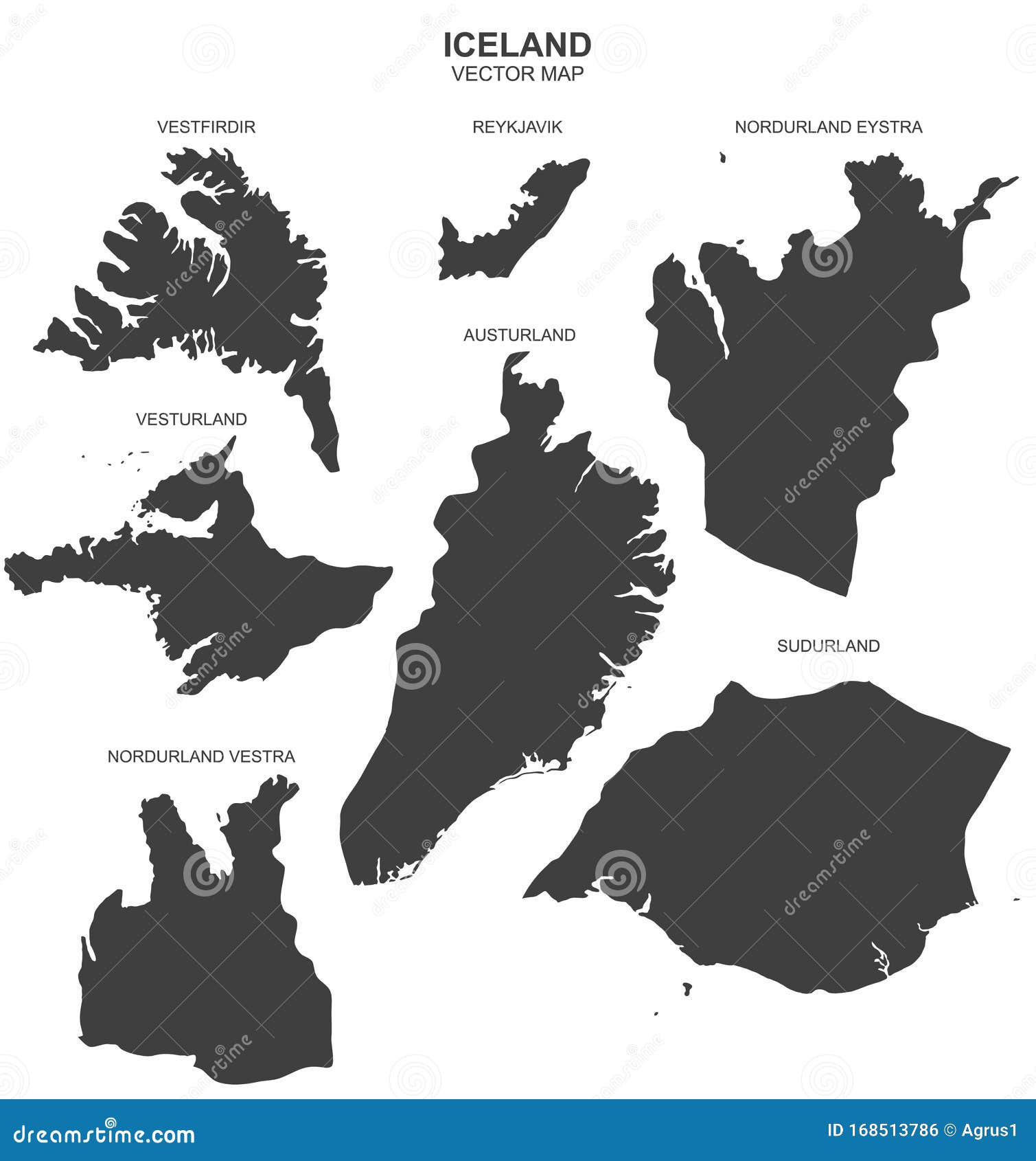 Political Map of Iceland Isolated on White Background Stock Vector ...