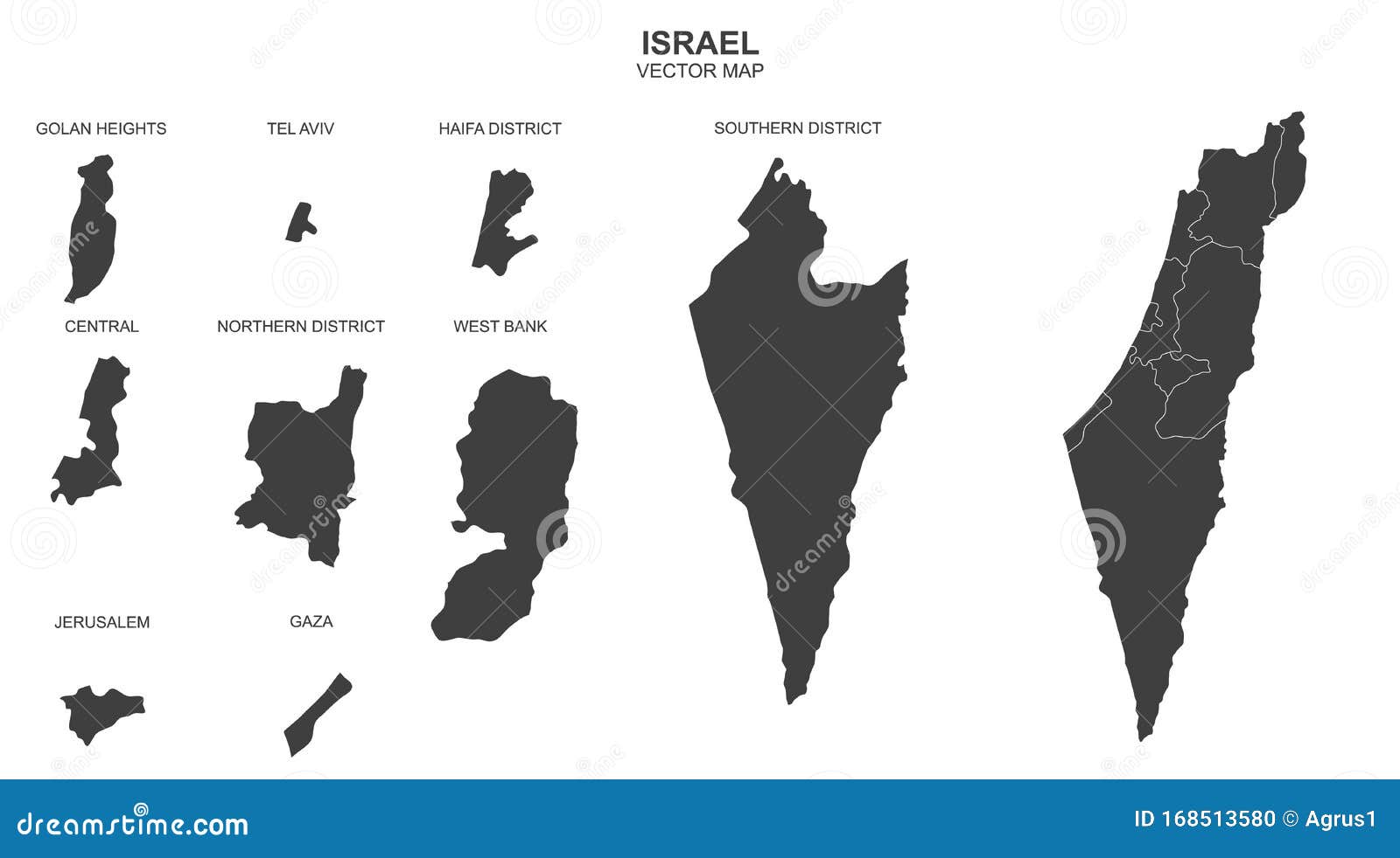 Political Map of Israel Isolated on White Background Stock Vector ...