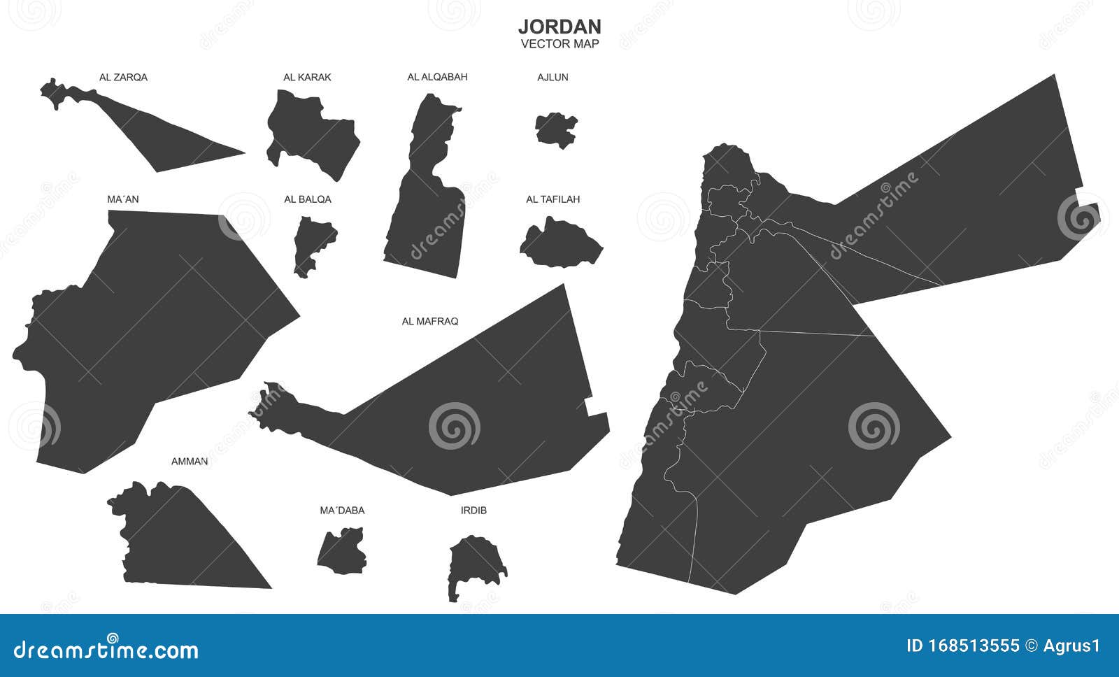 Political Map Of Jordan Isolated On White Background Cartoon Vector ...