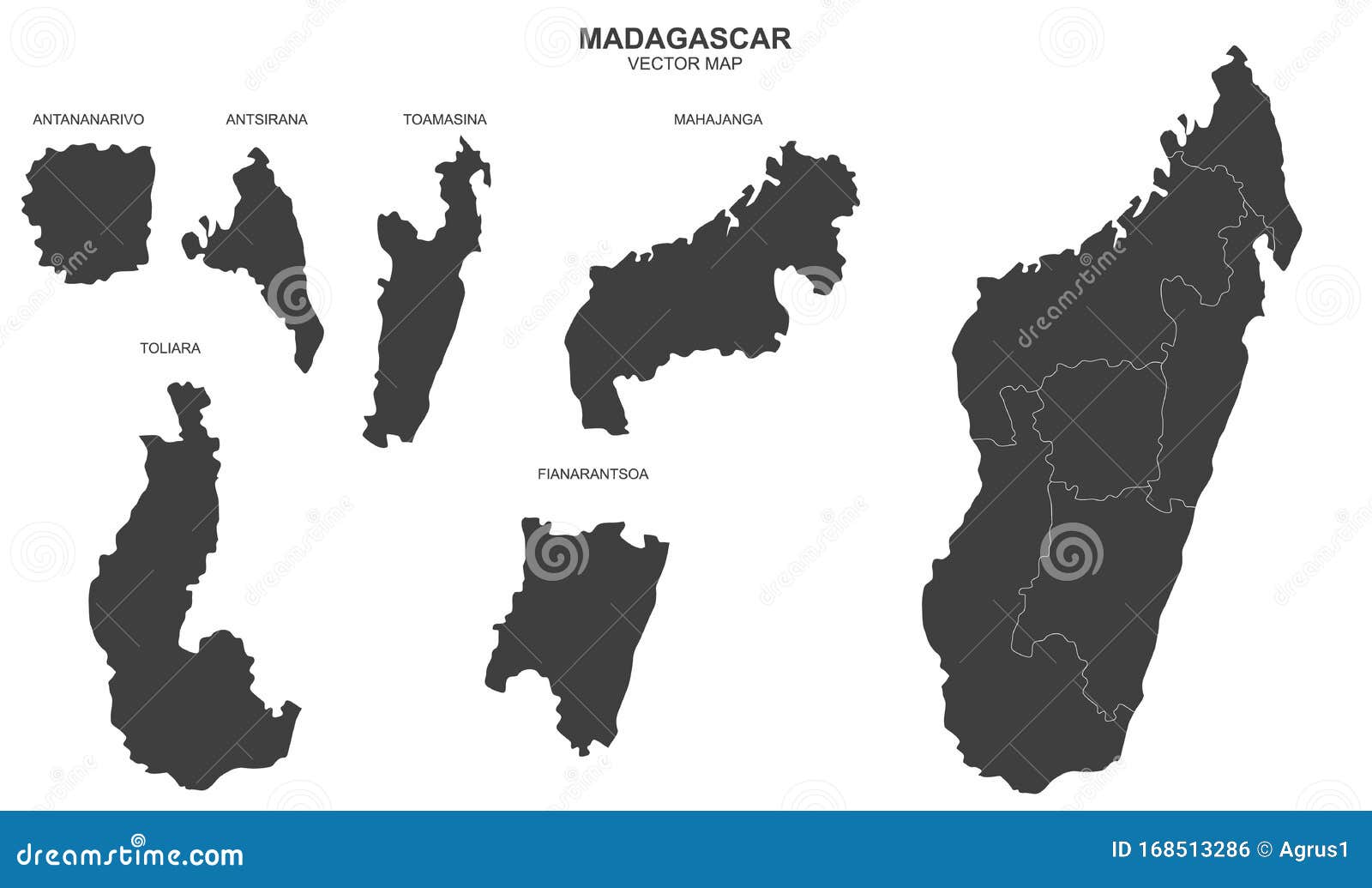 Political Map of Madagascar Isolated on White Background Stock Vector ...