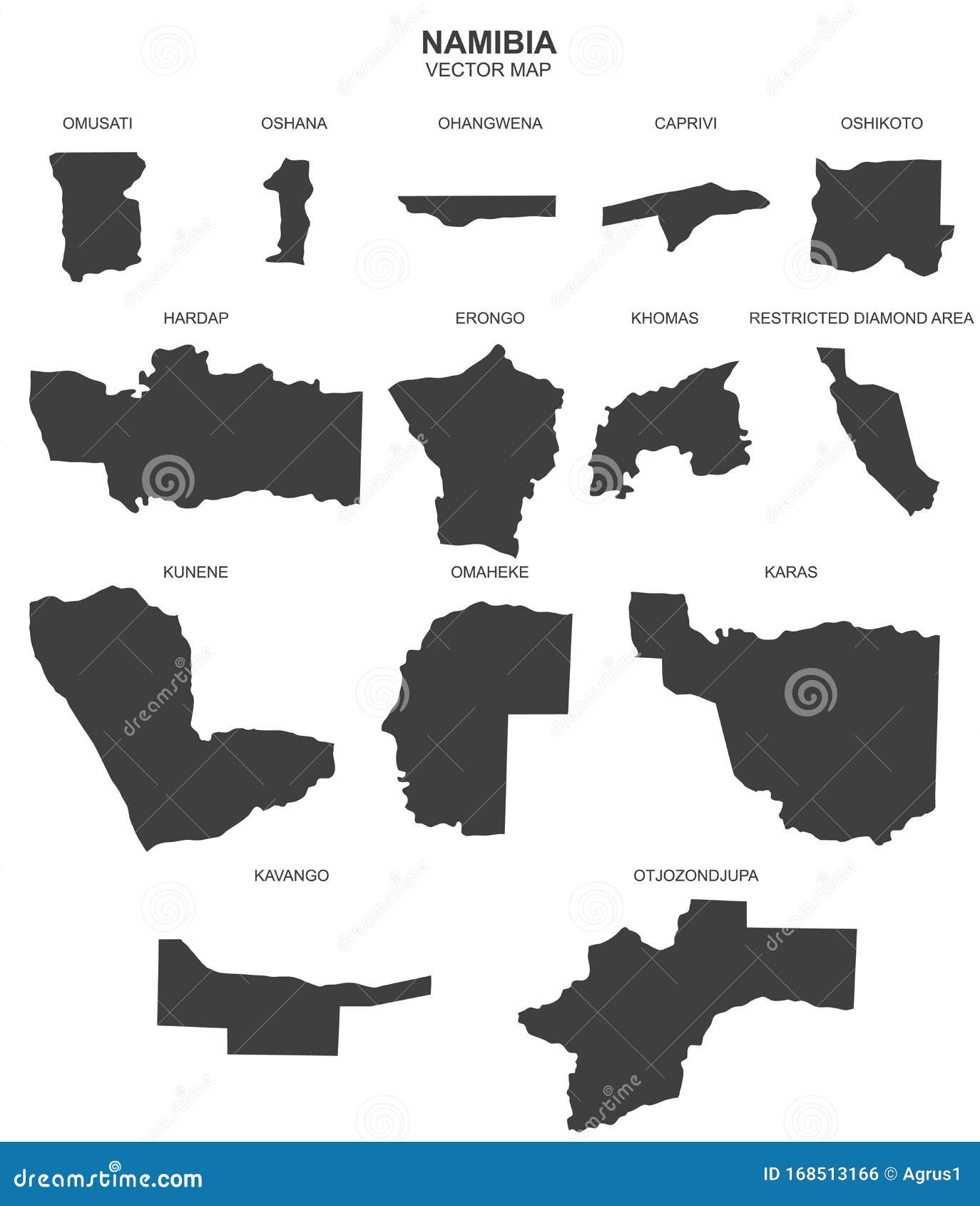 Political Map Of Namibia Isolated On White Background Cartoon Vector ...