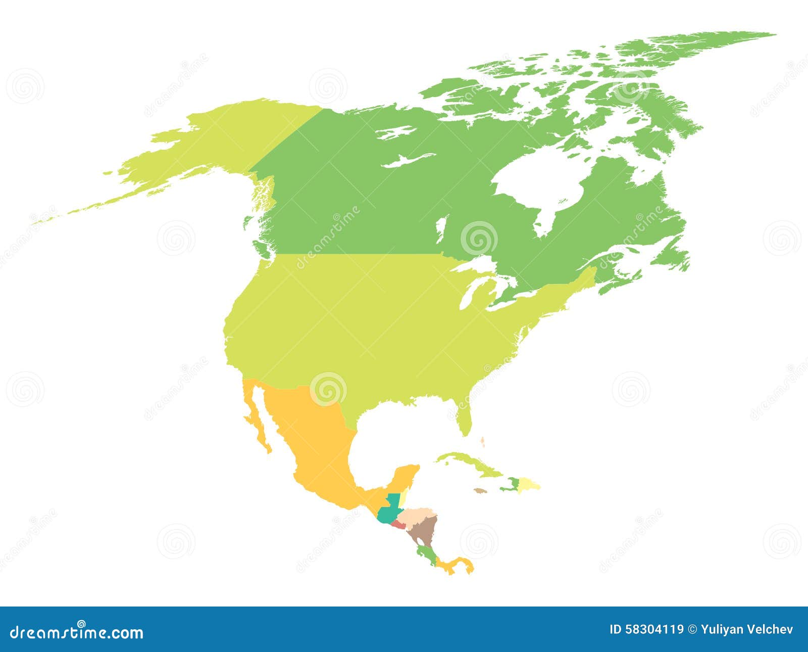 Political Map North America Stock Vector - Illustration of vector ...
