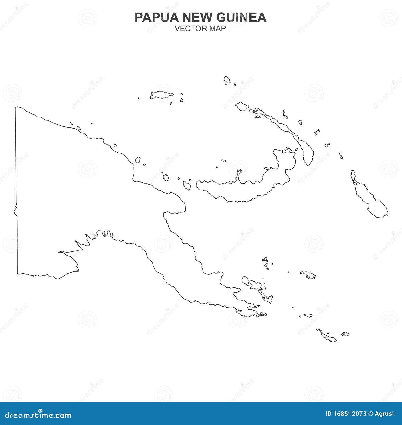 Political Map Of Papua New Guinea Isolated On White Background Stock