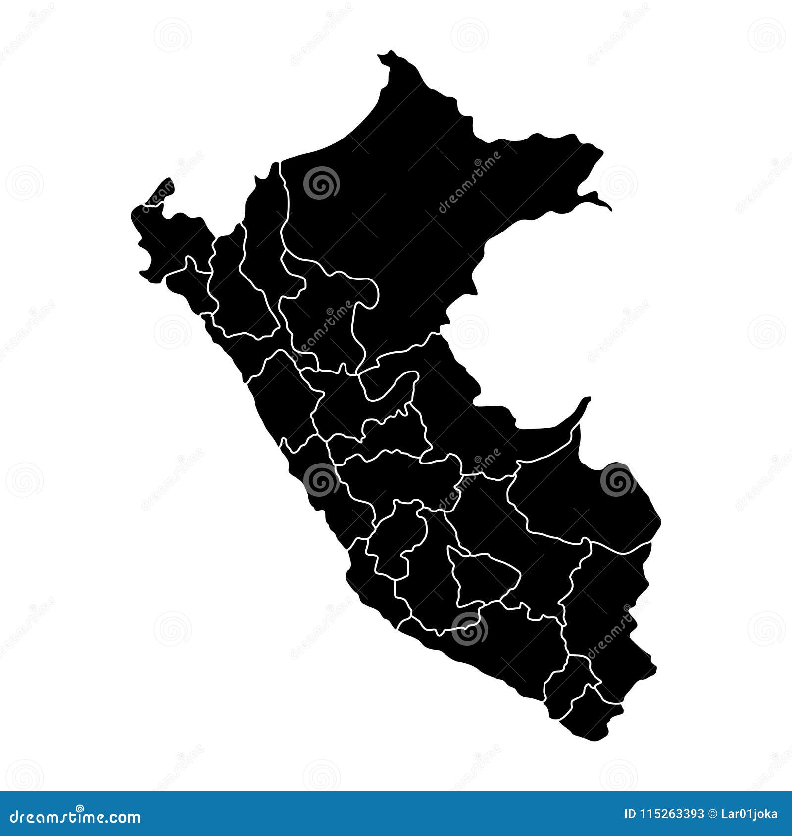 Political map of Peru stock vector. Illustration of abstract - 115263393