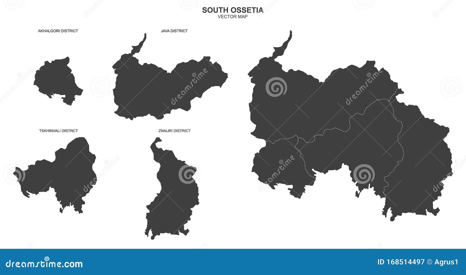 Political Map of South Ossetia Isolated on White Background Stock ...