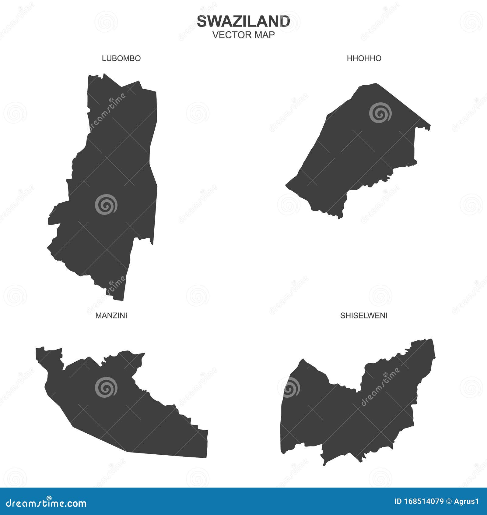 Political Map of Swaziland Isolated on White Background Stock Vector ...