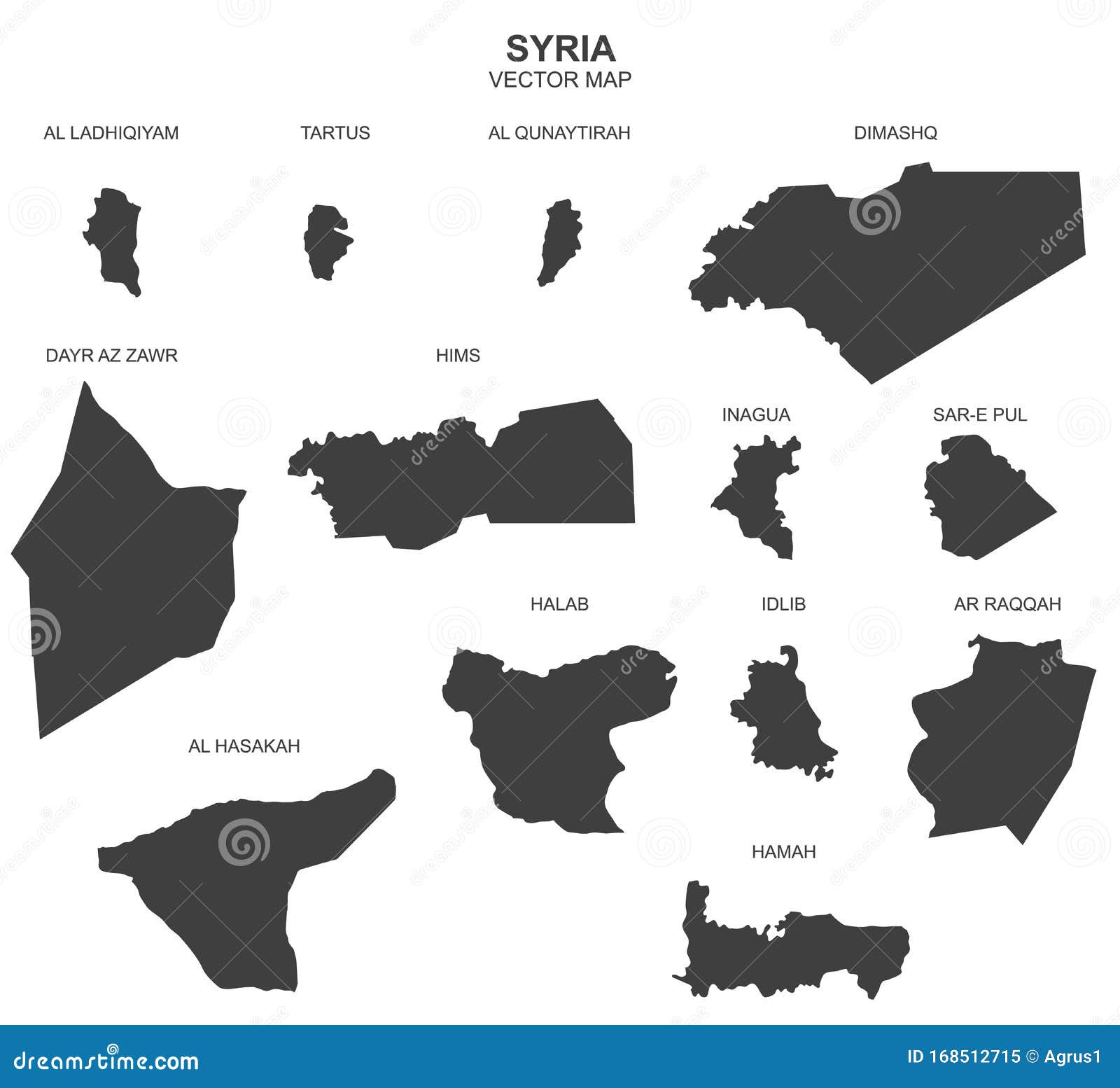 Political Map Of Syria Isolated On White Background Cartoon Vector ...