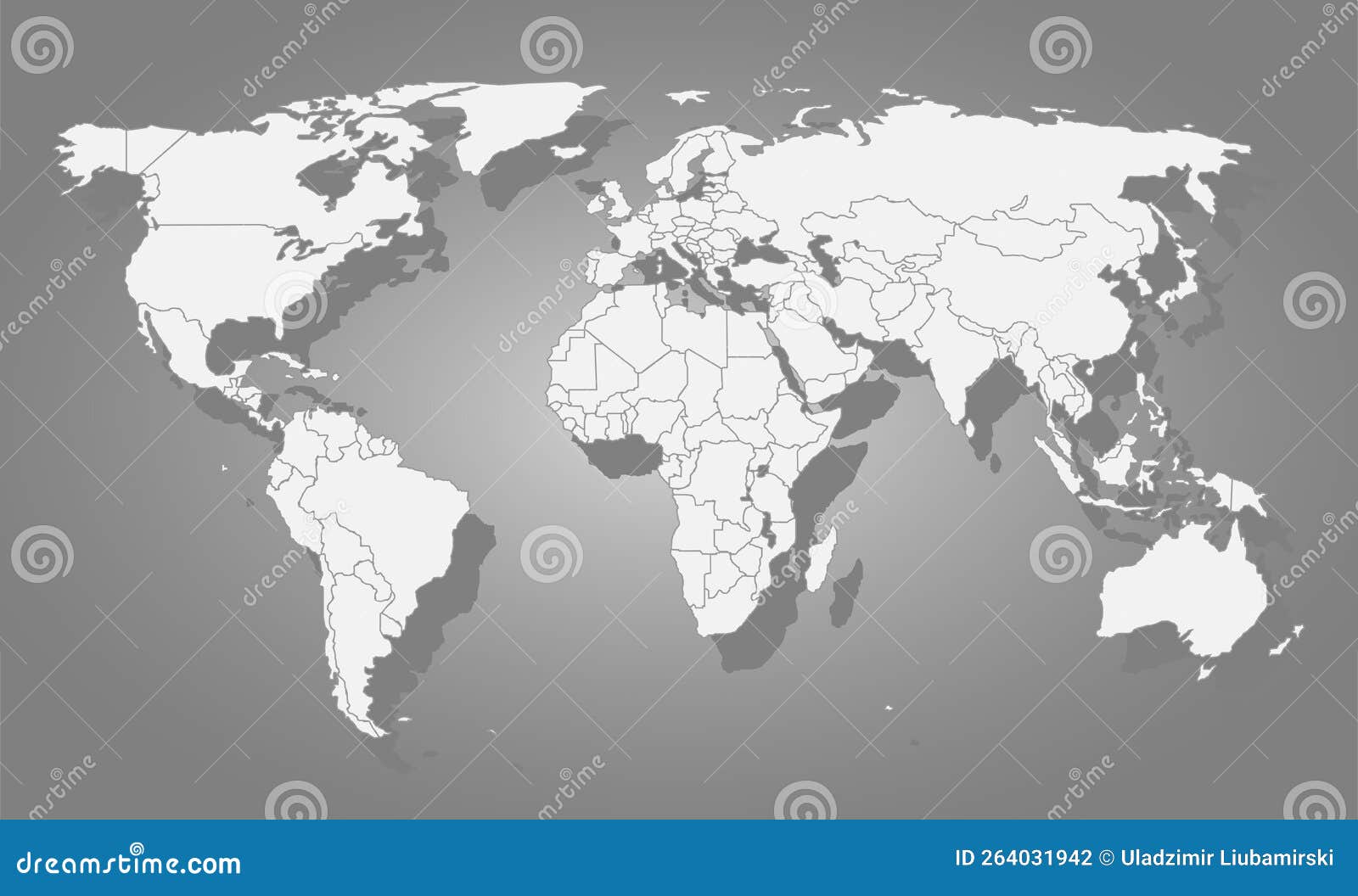 Political Map Of The World. Gray World Map-countries. Vector ...