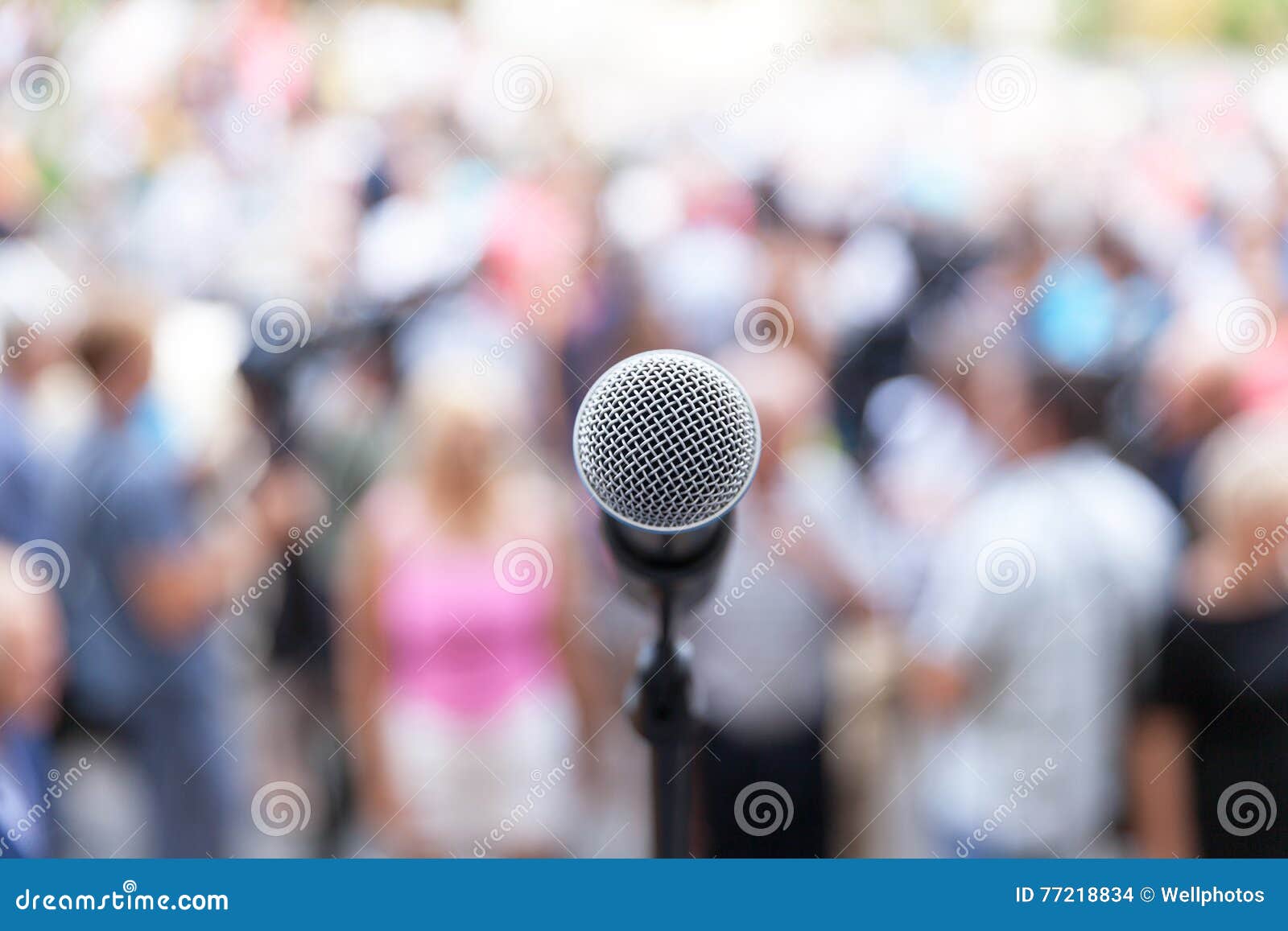Political Protest. Public Demonstration. Microphone. Stock Photo ...