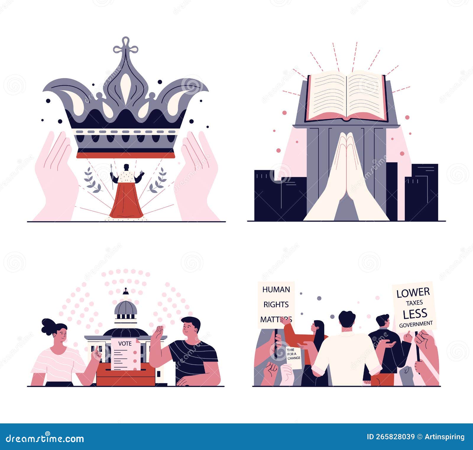 Political Regimes and Government System Set. Political Systems that ...