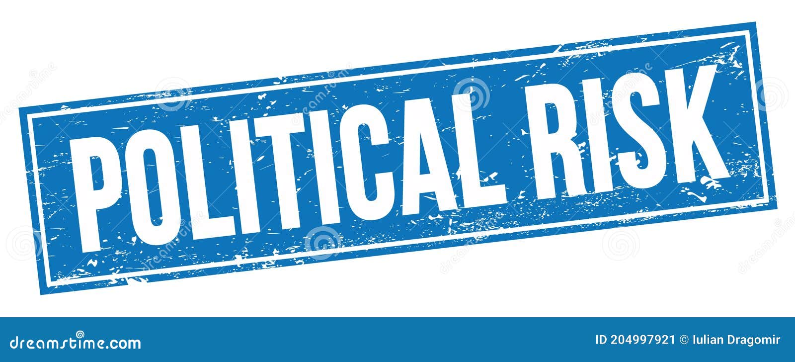 POLITICAL RISK Text on Blue Grungy Rectangle Stamp Stock Illustration ...